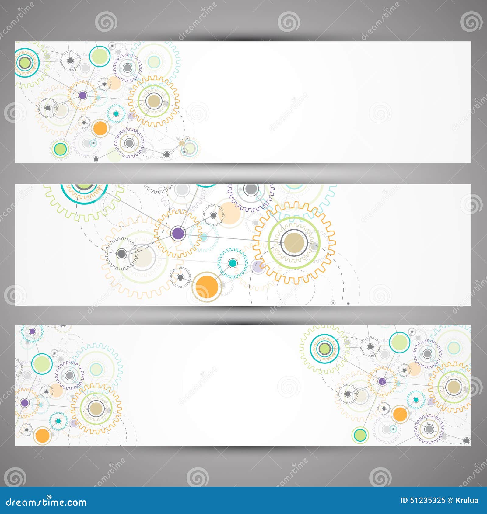 Set of Web Technology Theme Banners Stock Vector - Illustration of ...