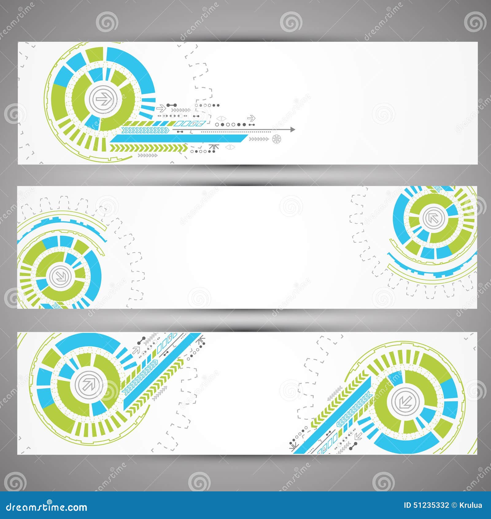 Set of Web Technology Theme Banners Stock Vector - Illustration of ...