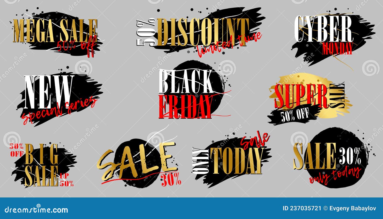 Set of Web Templates, Discount Advertising Background - Vector Stock ...