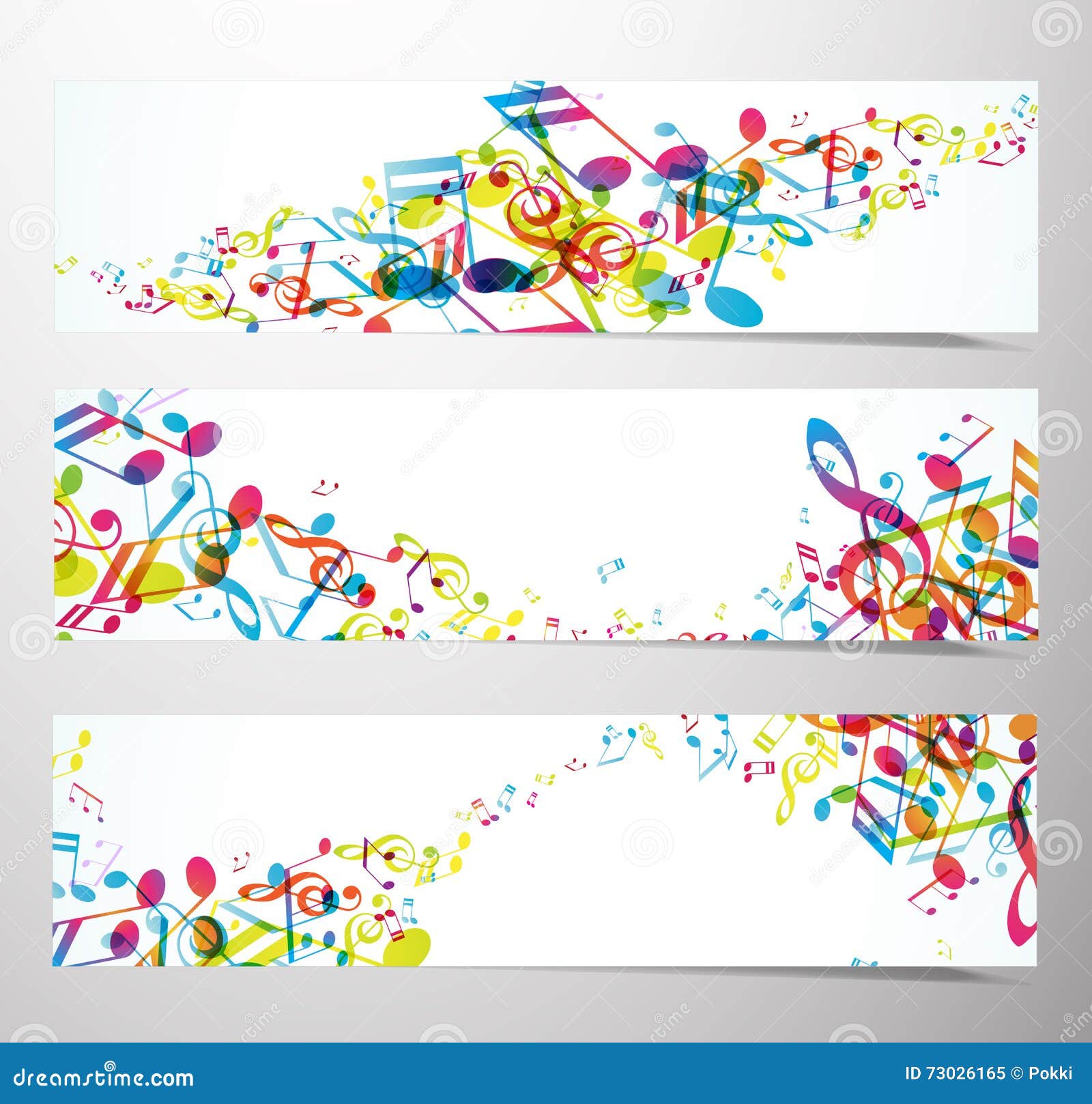 Set of Website Banners with Colorful Music Notes. Stock Vector ... Set of Website Banners with Colorful Music Notes. Stock Vector ...