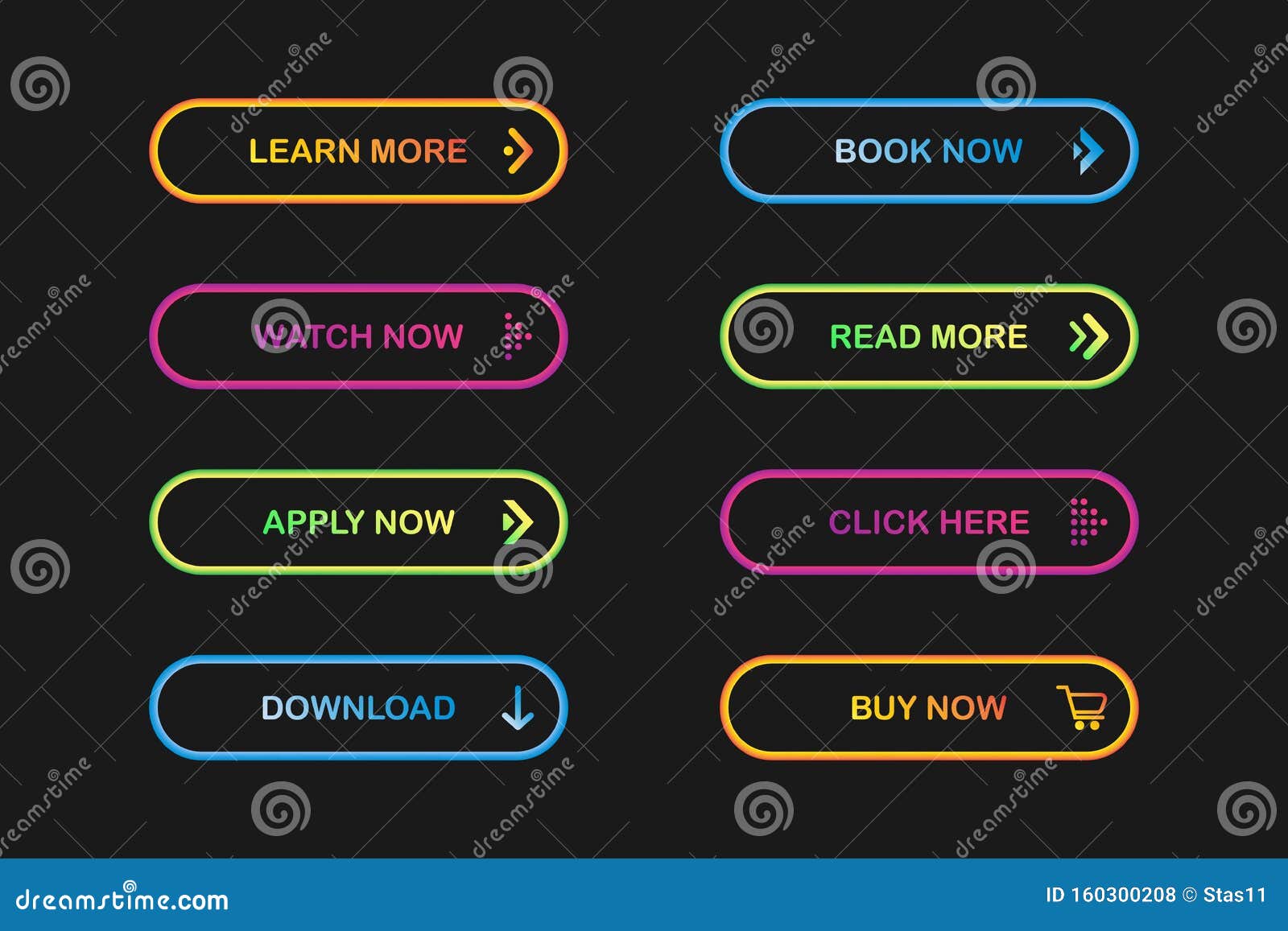 Set of Website Buttons. Vector Illustration Eps10 Stock Vector ...
