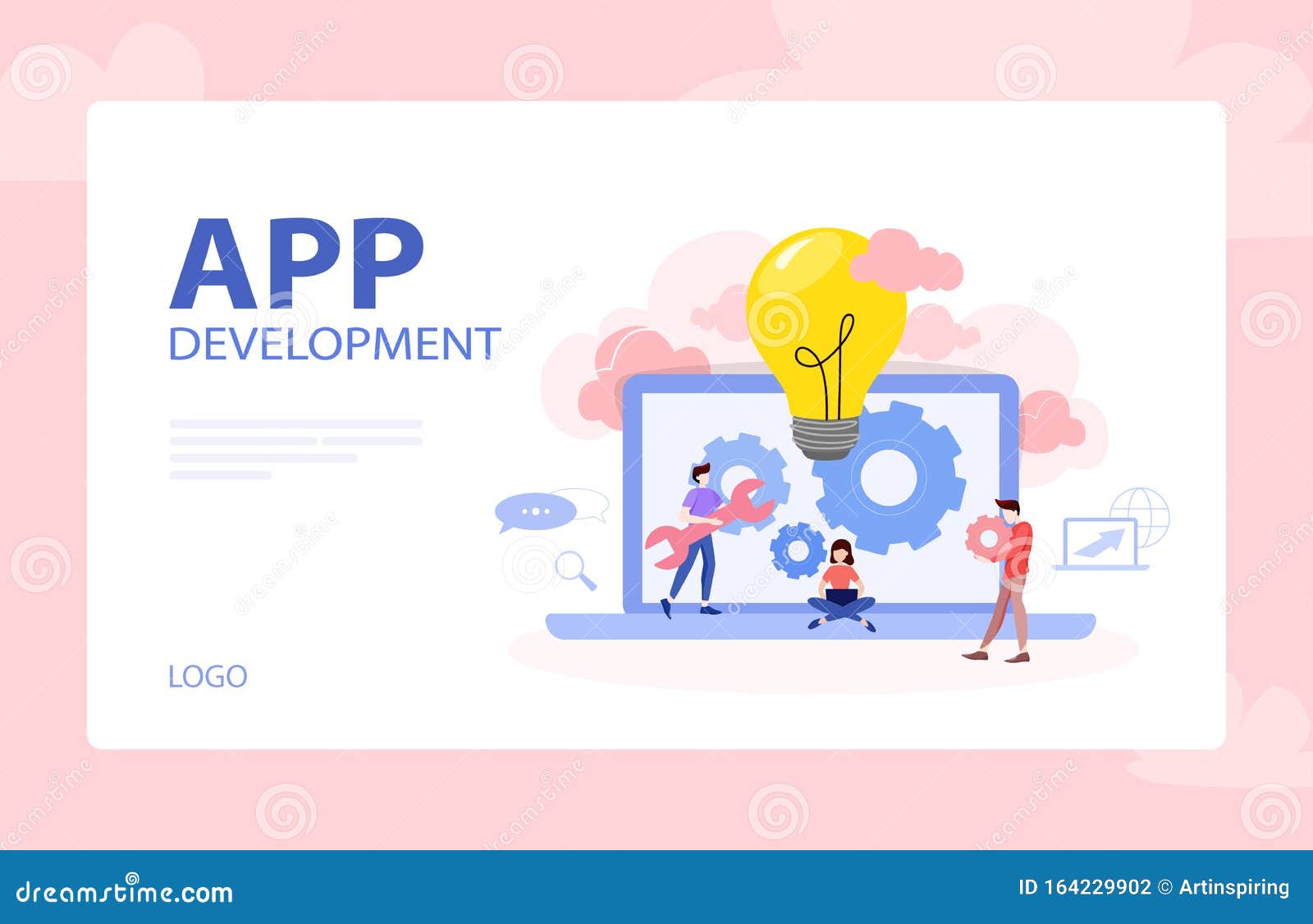 Set of Website Development Banner. Web Page Programming Stock Vector - Illustration of icon ...