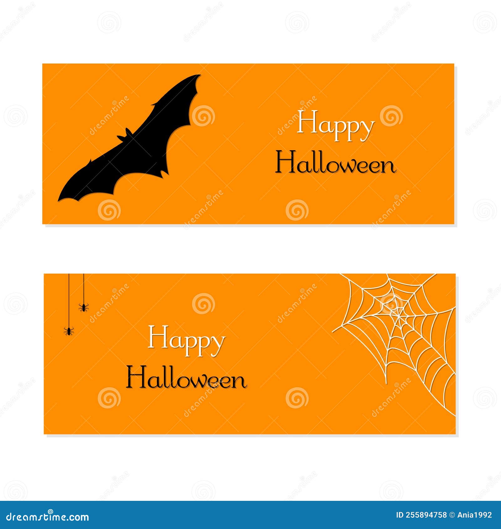 Set of Website Headers or Banner Designs for Happy Halloween with Bats ...