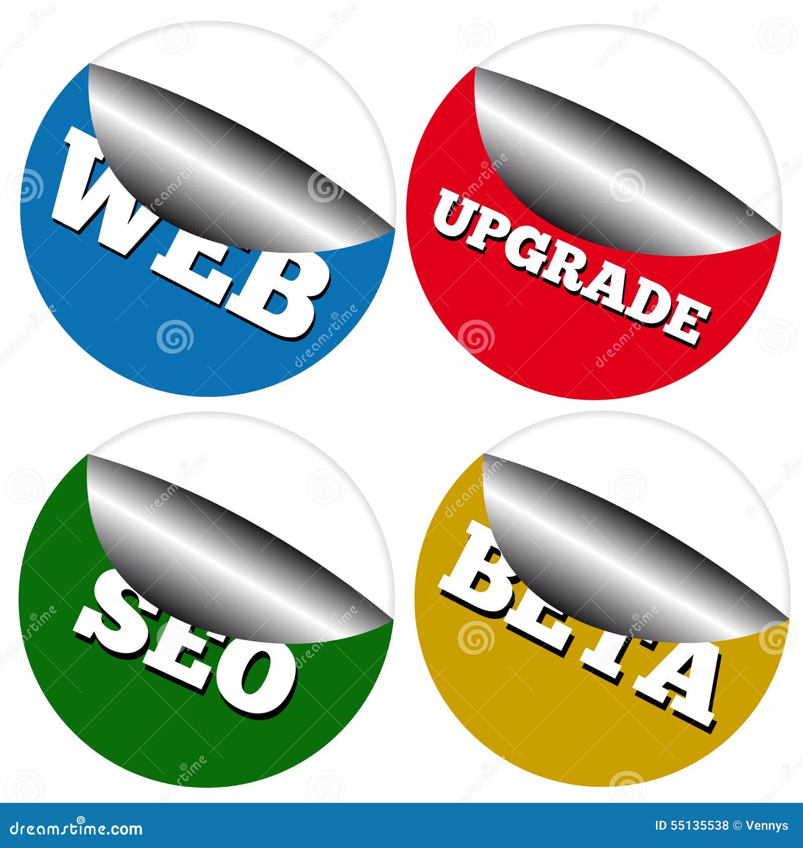 A set of website stickers stock vector. Illustration of website - 55135538