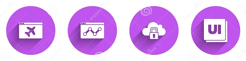 Set Website Template, Statistic, Cloud Computing Lock and UI or UX ...