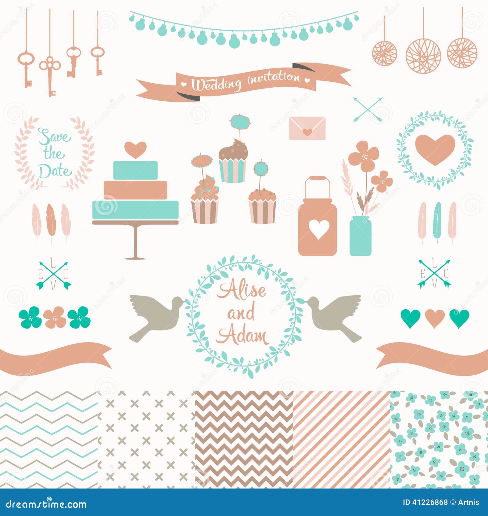 Set for Wedding Design. Love Elements for Your Design Stock Vector ...