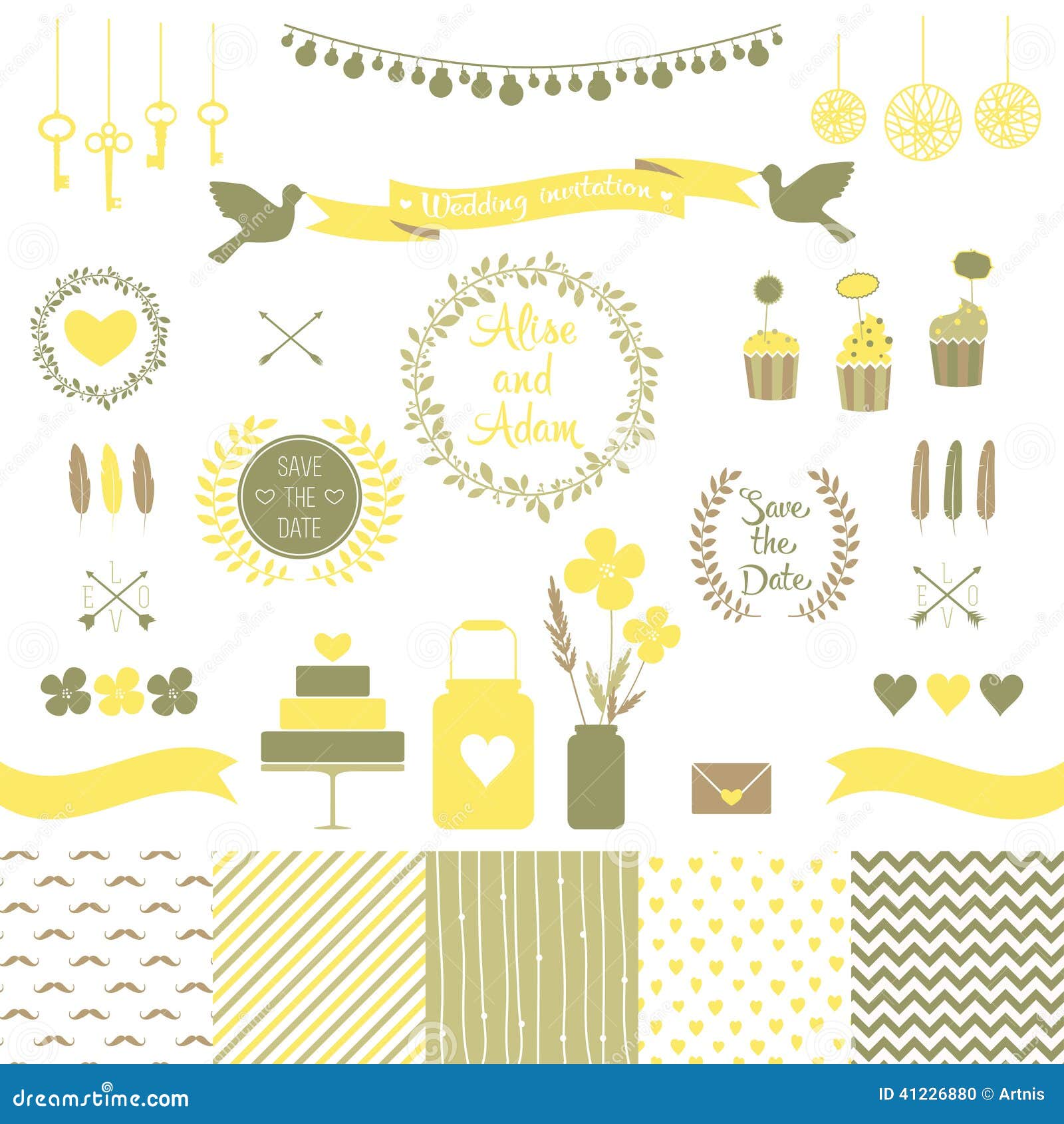 Set for Wedding Design. Love Elements for Your Design Stock Vector ...