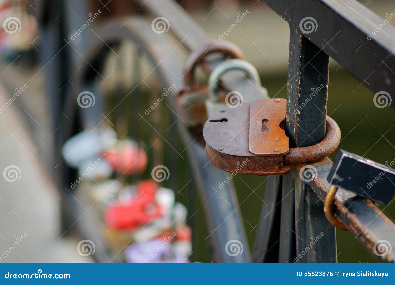 Set of Wedding Locks. Closed Locks of Different Formats Stock Photo ...