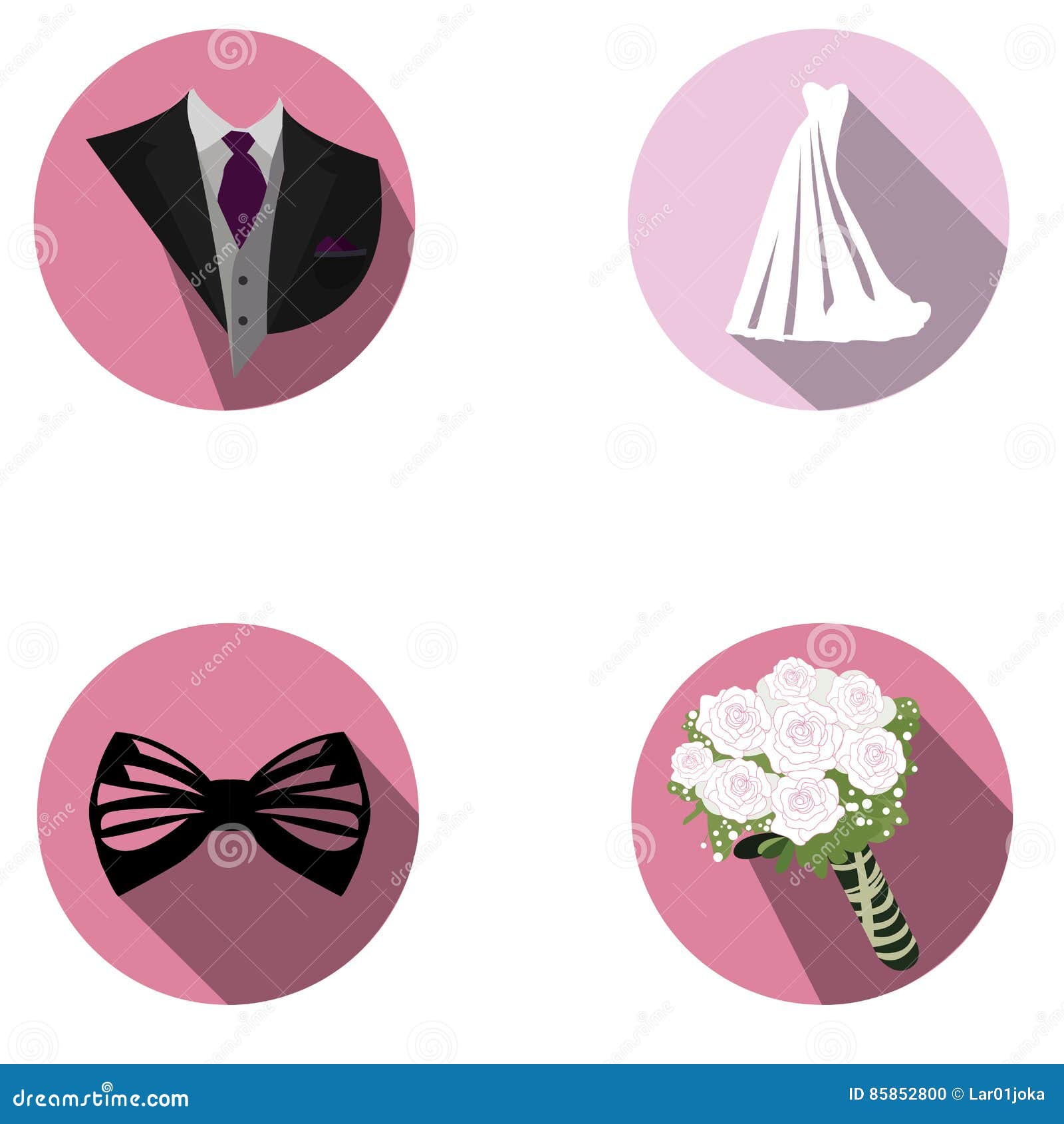 Set of wedding objects stock vector. Illustration of gift - 85852800