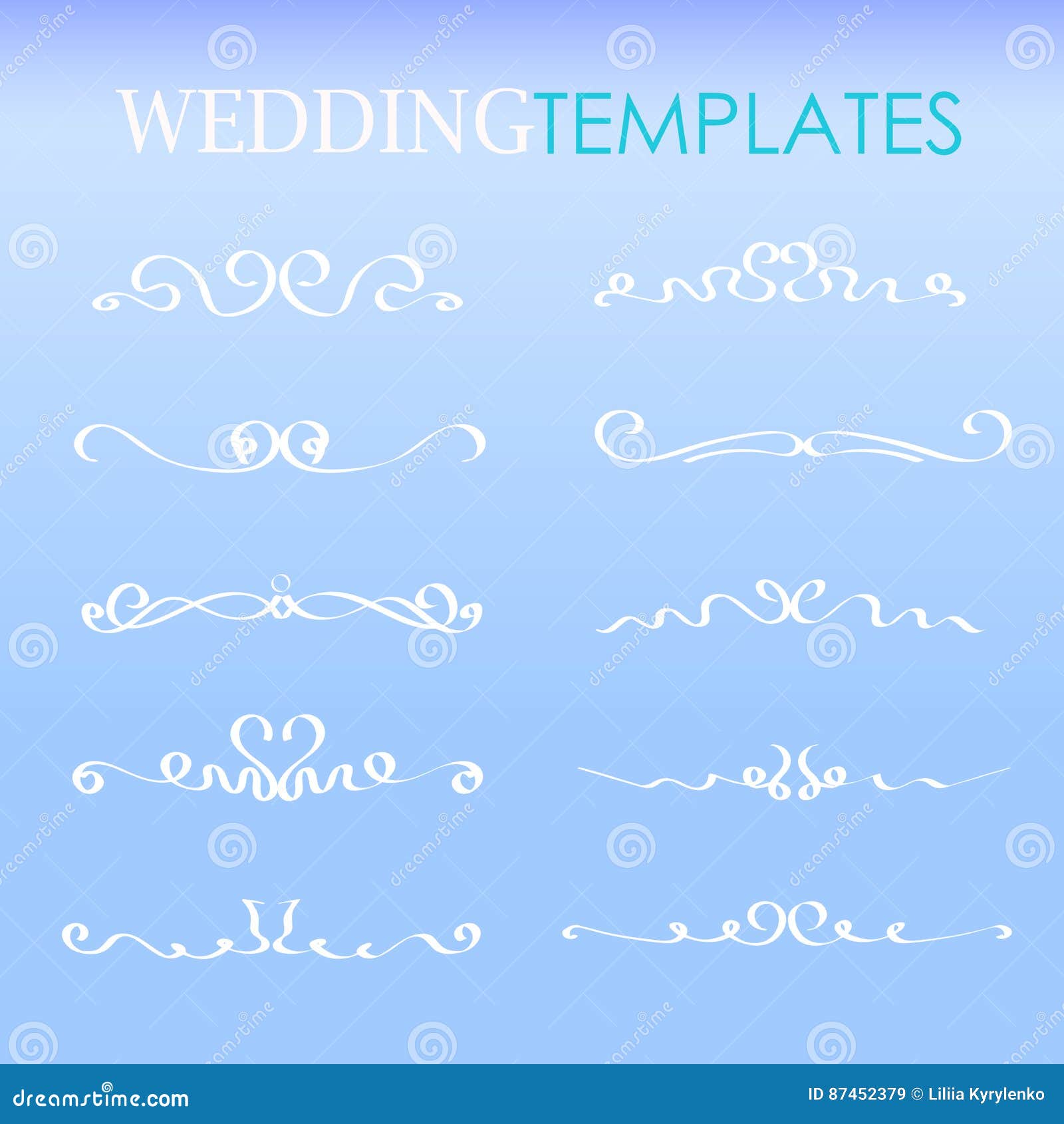 Set Wedding Stencil Borders, Template Line Element for Design, Elegant ...