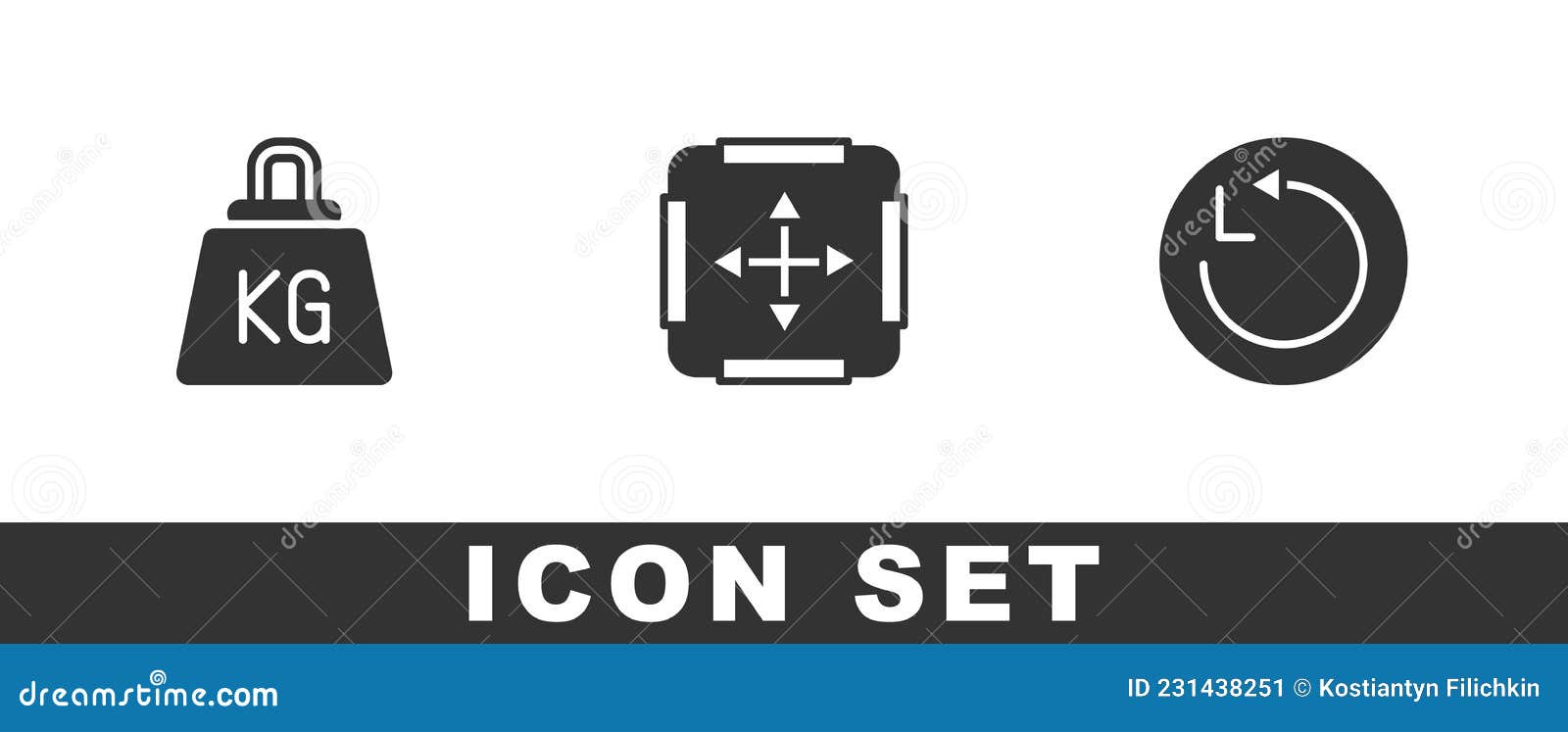 Set Weight, Area Measurement and Radius Icon. Vector Stock Vector ...