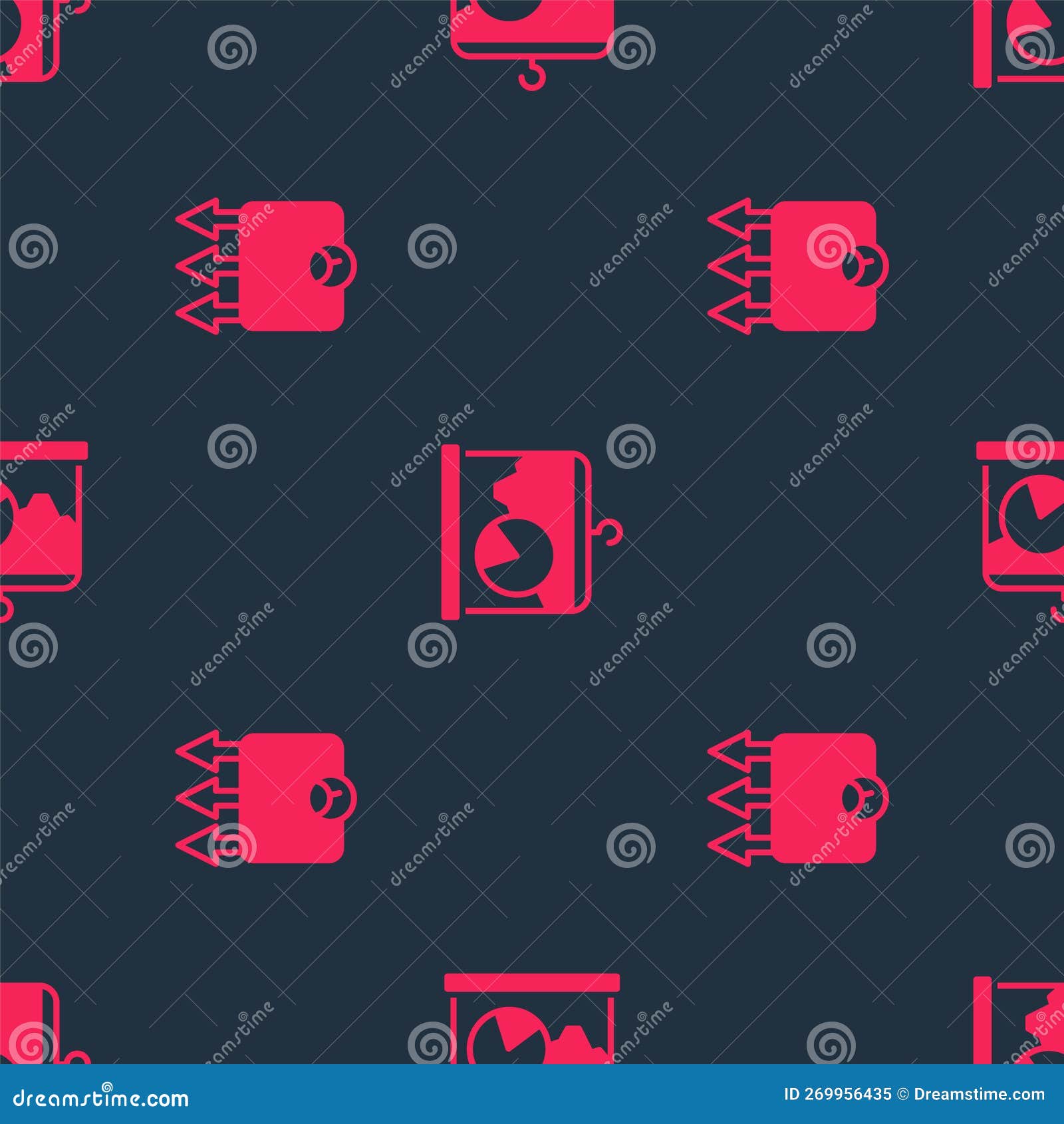 Set Weight Loss and Chalkboard with Chart on Seamless Pattern. Vector ...