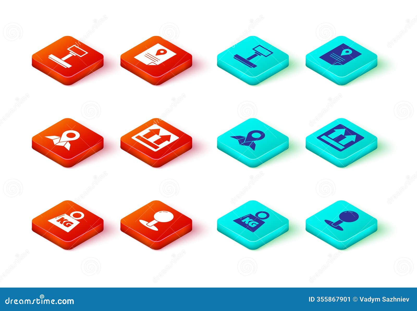 Red Document Tracking Marker System Icon Isolated On Transparent ...