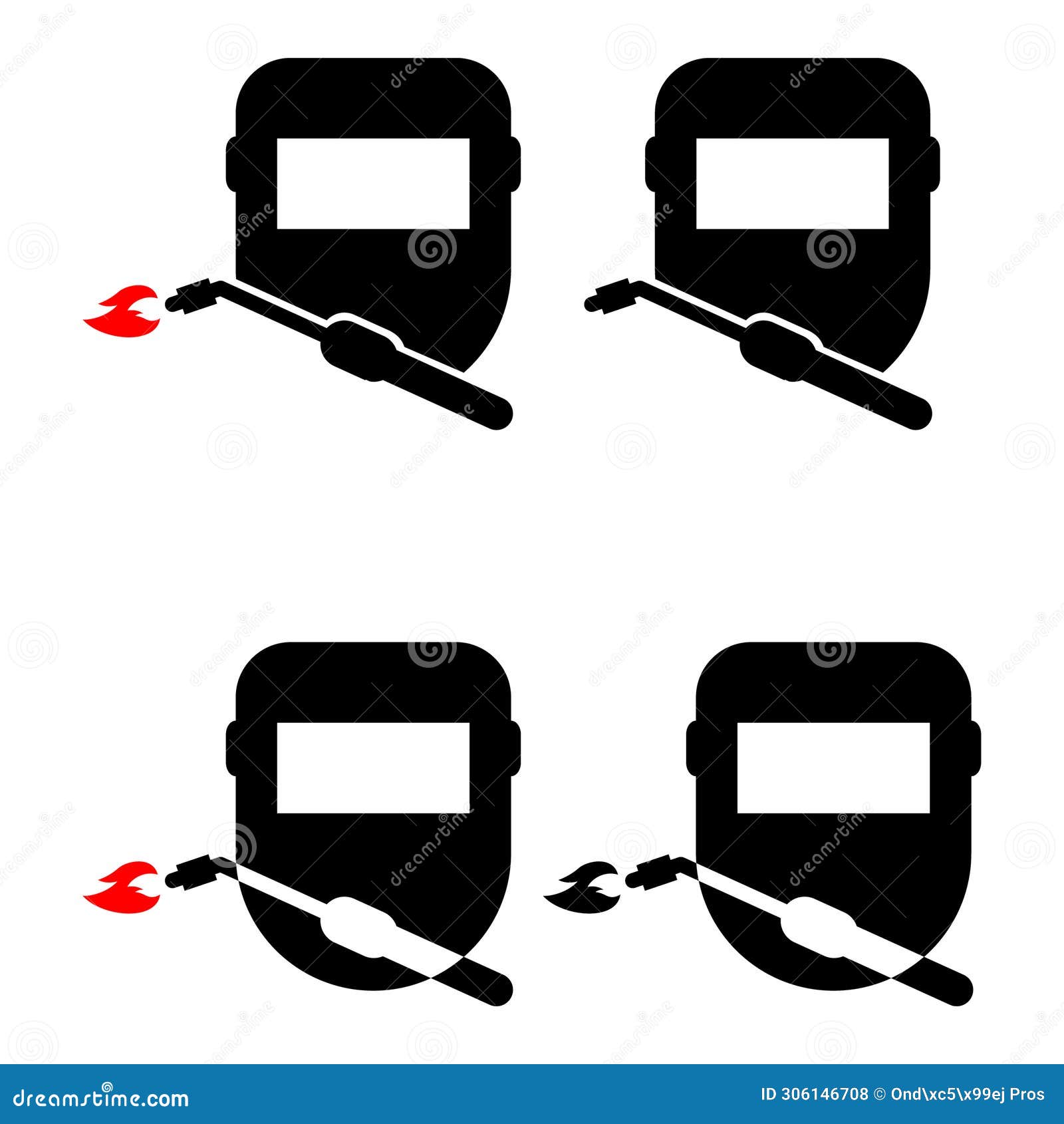 Set of Welding Technology Icon, Metal Tool Equipment Symbol, Safe Weld ...
