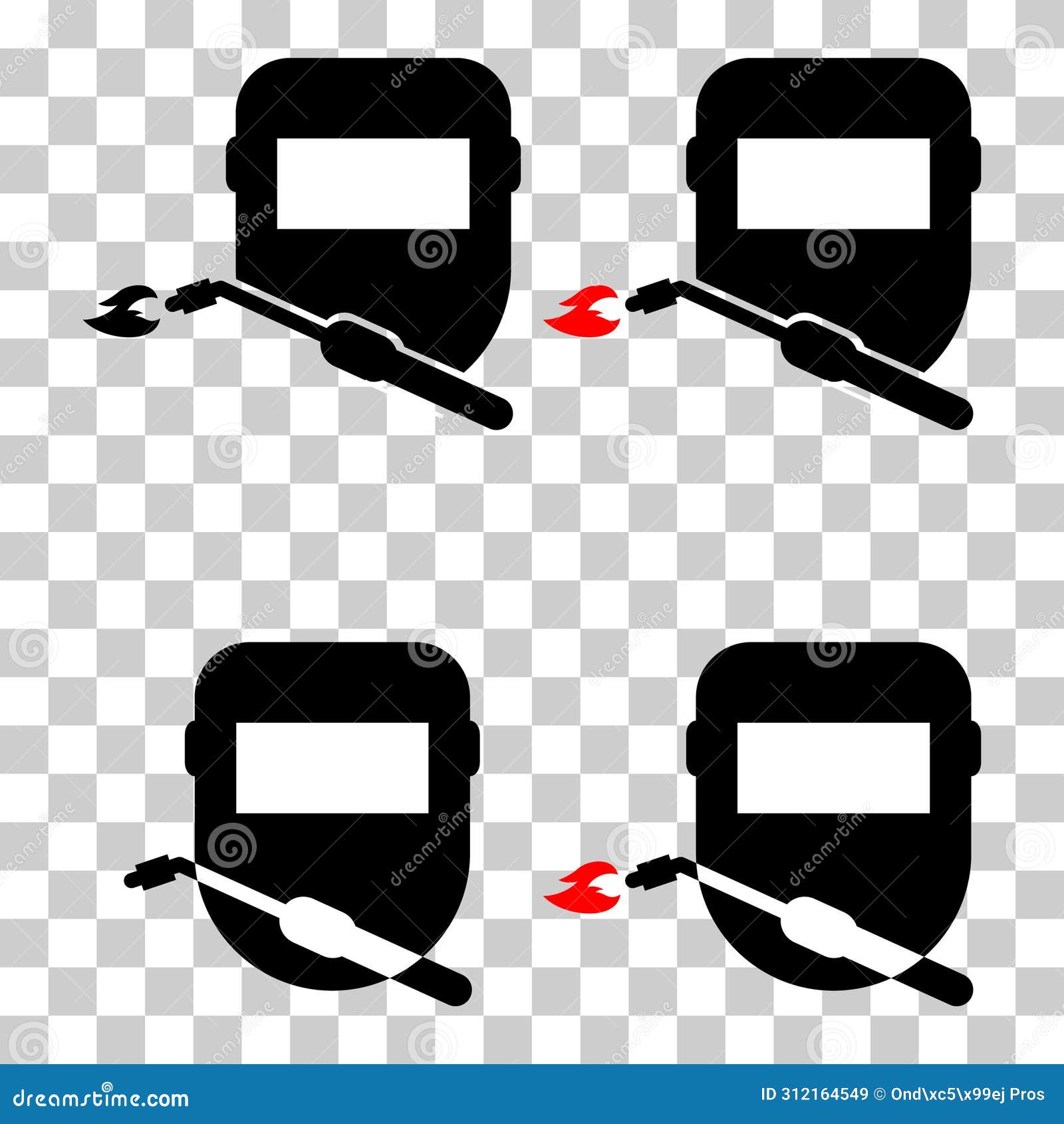 Set of Welding Technology Icon, Metal Tool Equipment Symbol, Safe Weld ...