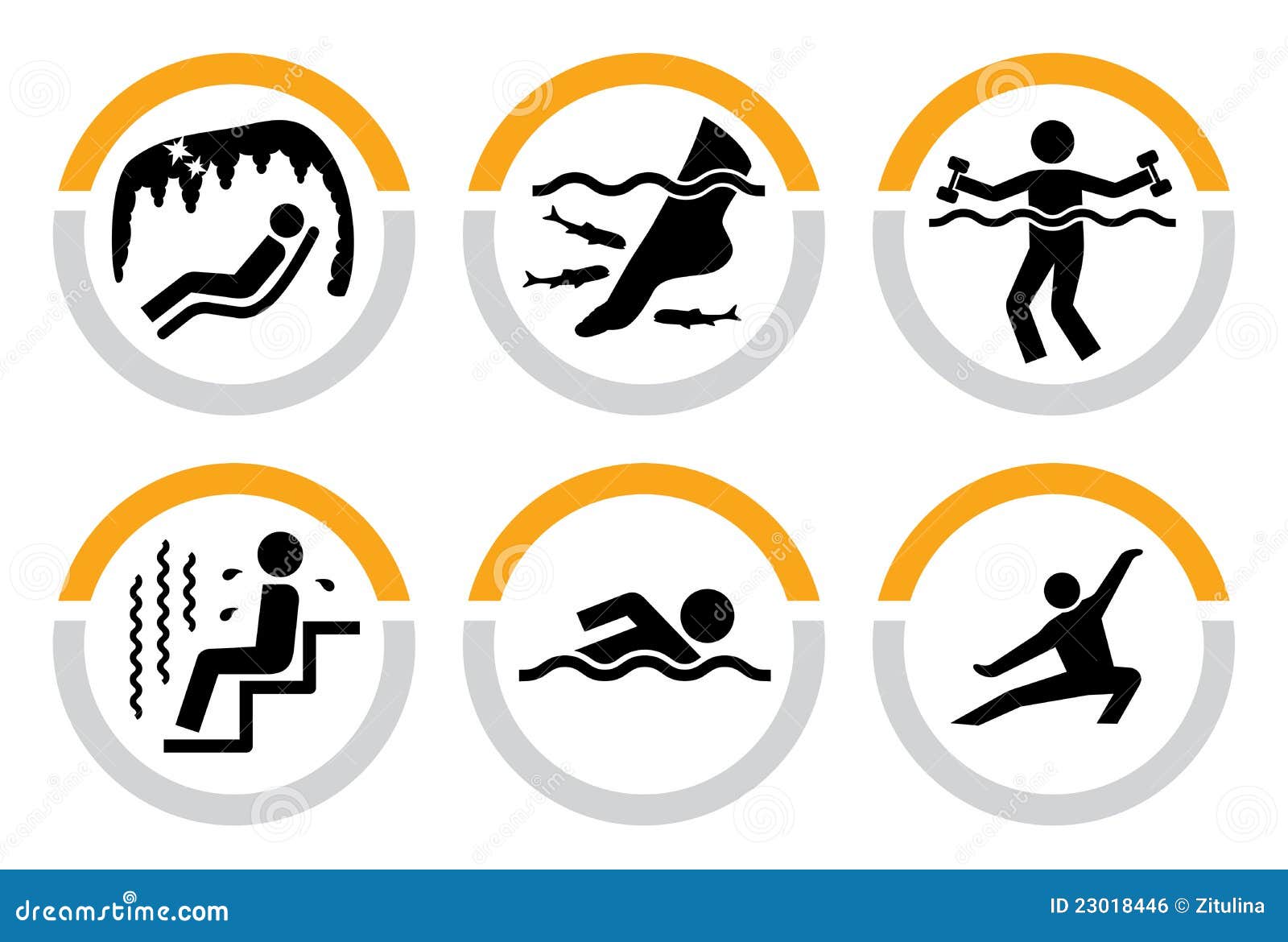Set of Wellness and Spa Pictograms II Stock Vector - Illustration of ...