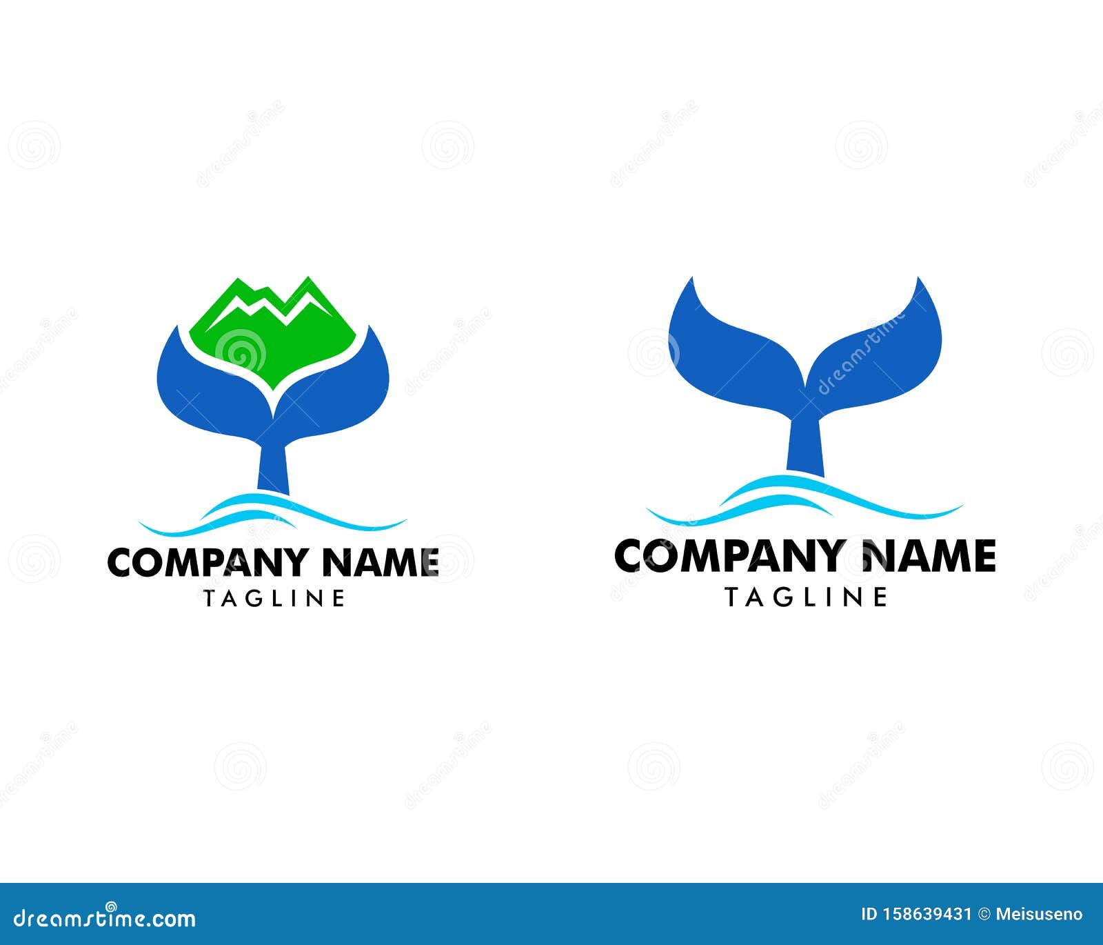 Set of Whale Tail Logo Template Design Stock Vector - Illustration of ...