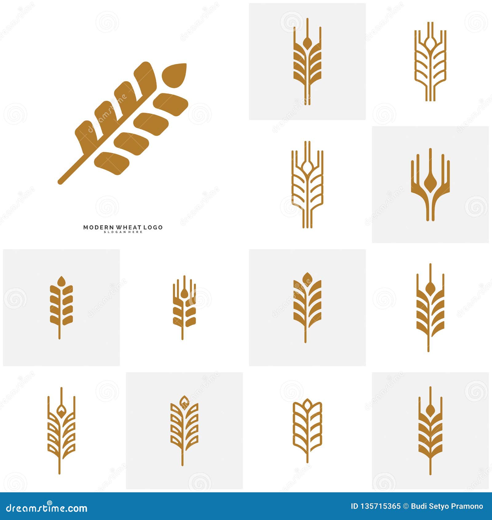 Set of Wheat Luxury Grain and Bread Labels. Nature Wheat Stock Vector ...