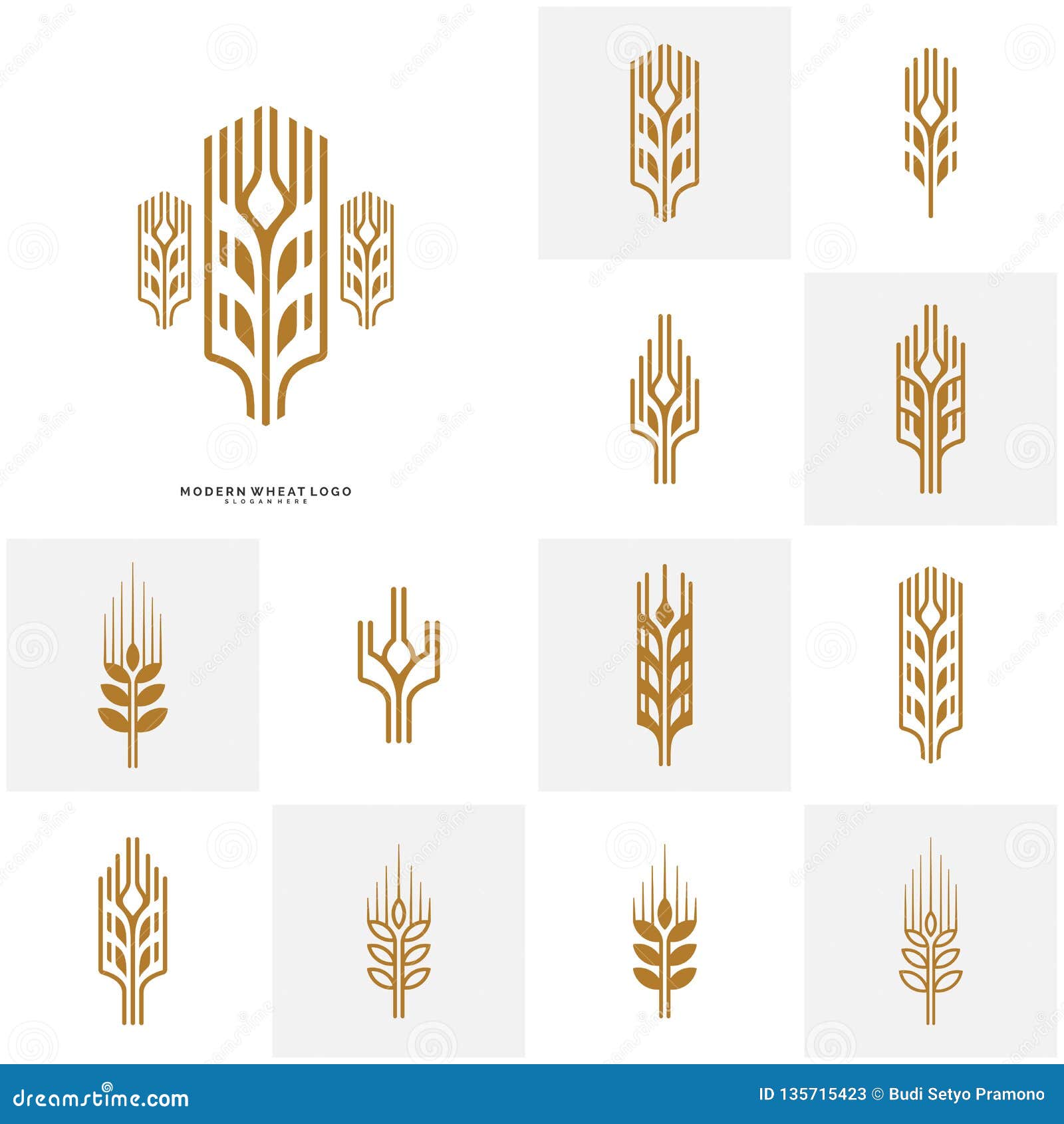 Set of Wheat Luxury Grain and Bread Labels. Nature Wheat Stock Vector ...