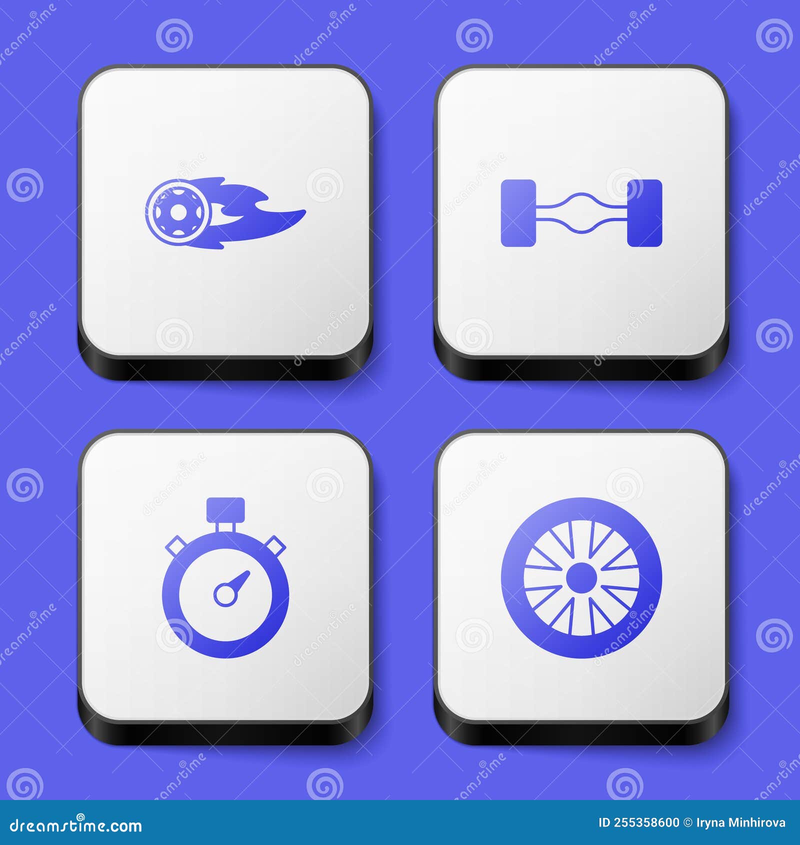 Set Wheel in Fire Flame, Chassis Car, Stopwatch and Alloy Wheel for ...