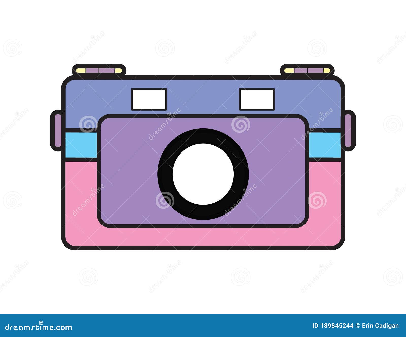 Whimsical Flat Illustration Camera Stock Illustration - Illustration of ...