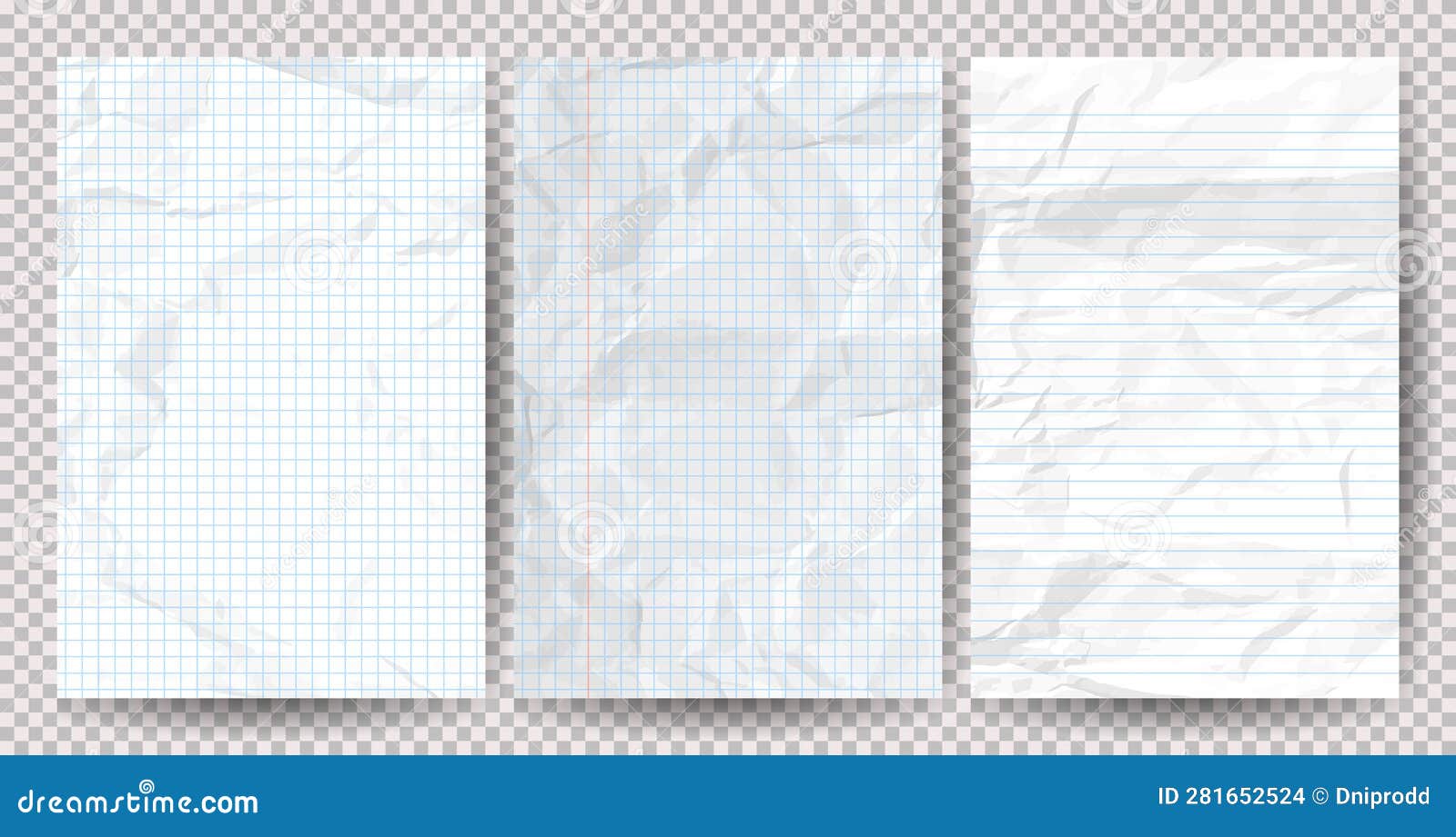 Set of White Clean Crumpled Papers Stock Vector - Illustration of write ...