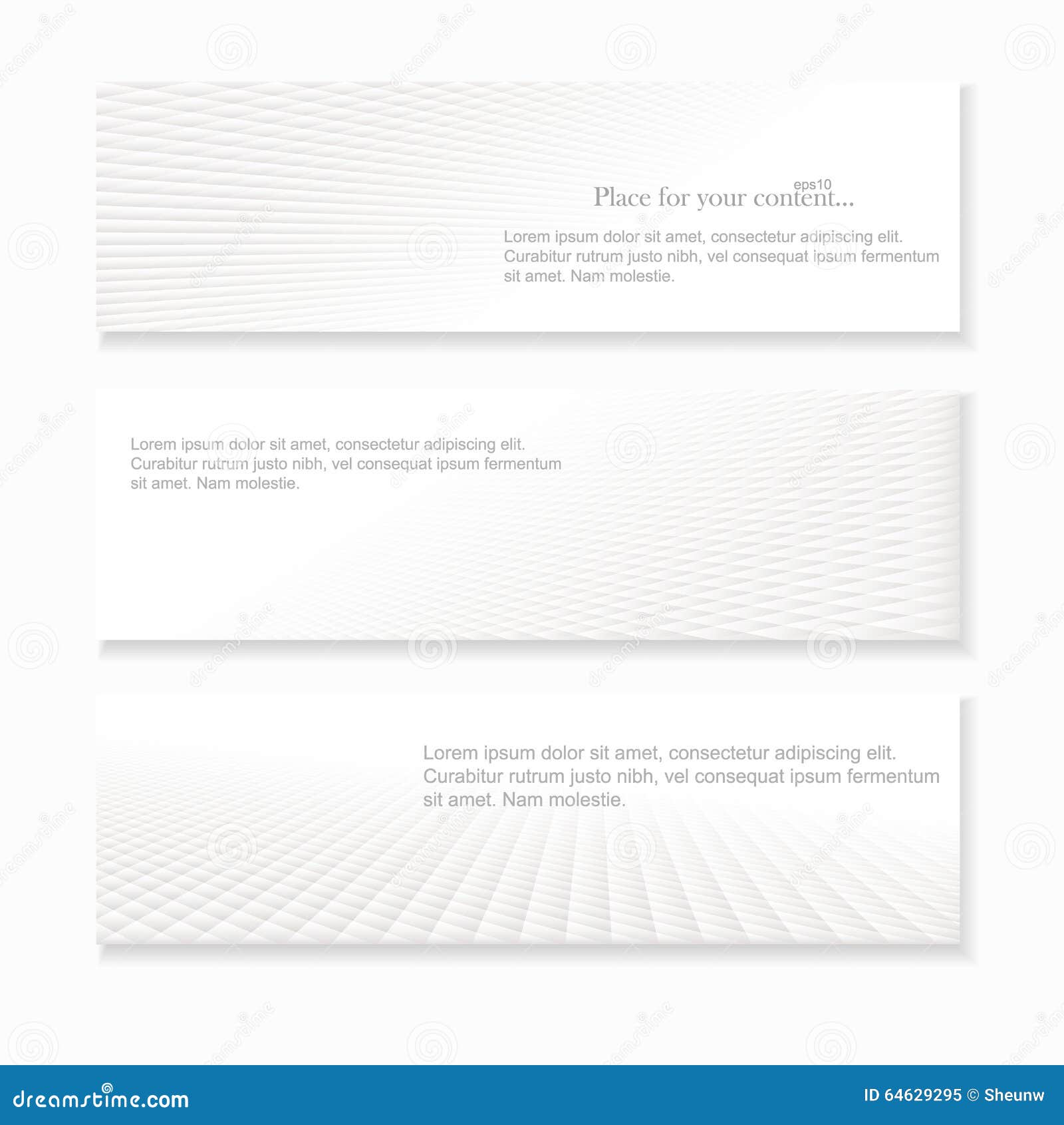 Set of White Abstract Banners Stock Vector - Illustration of creative ...