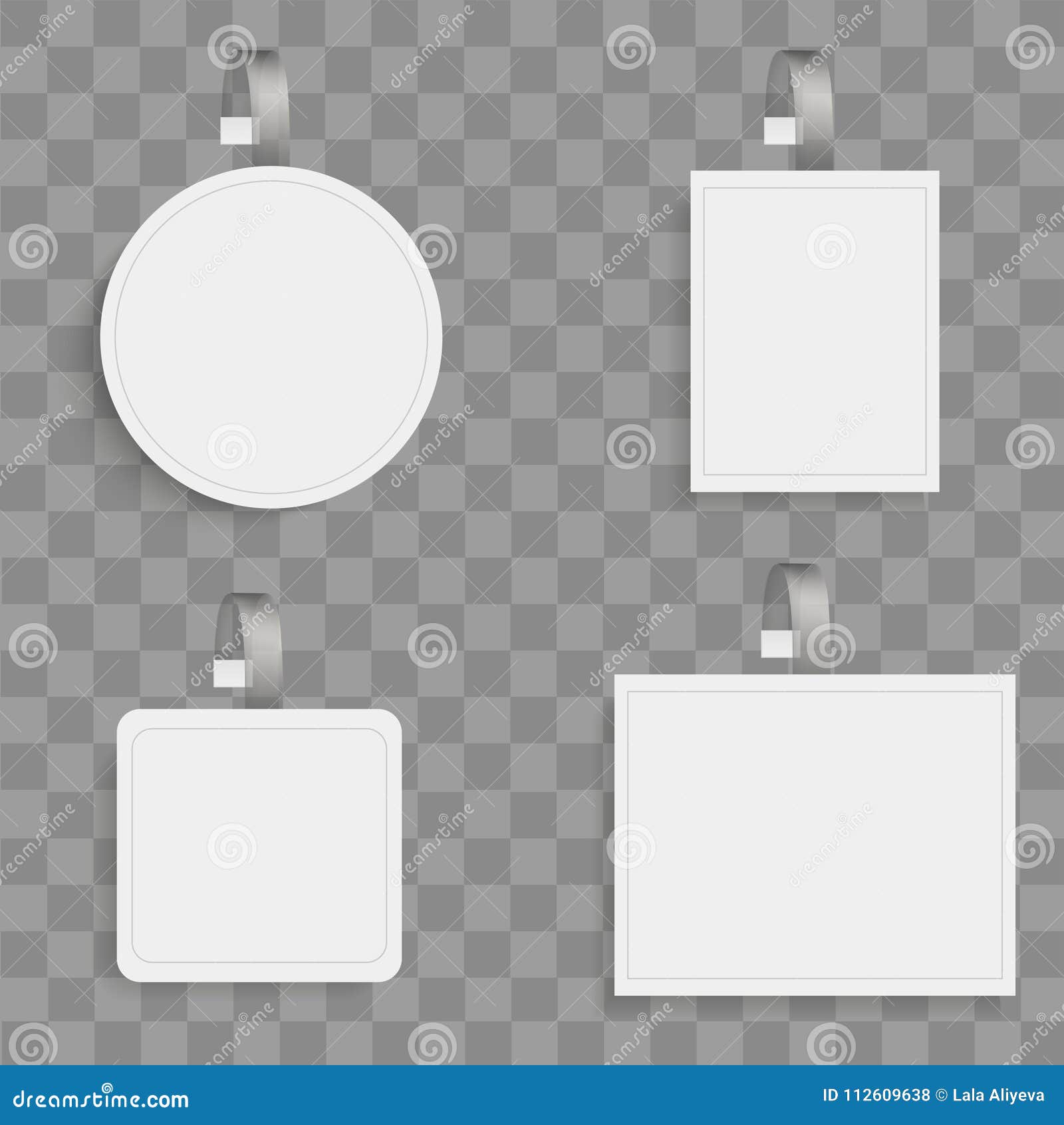 Set of White Advertising Papers Wobbler Isolated on Transparent ...