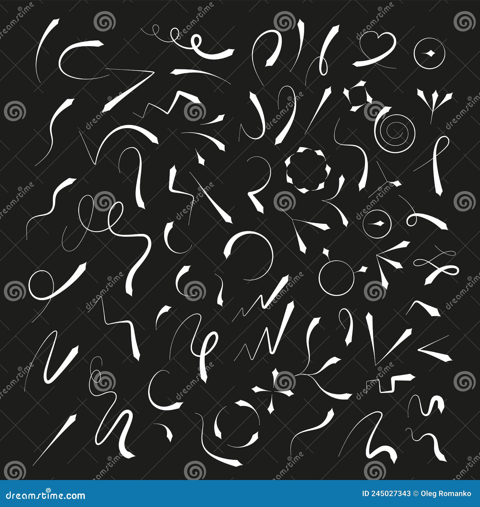 Set of White Arrows, Pointers Stock Vector - Illustration of icon ...