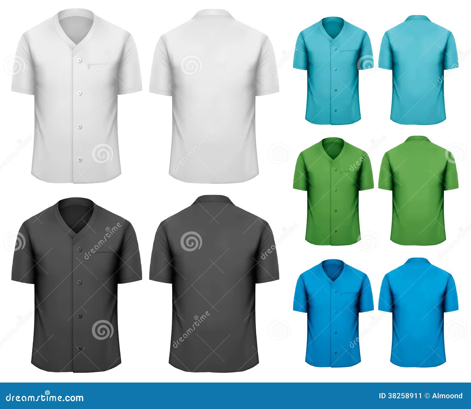 Set of White and Black and Colorful Work Clothes. Stock Vector ...