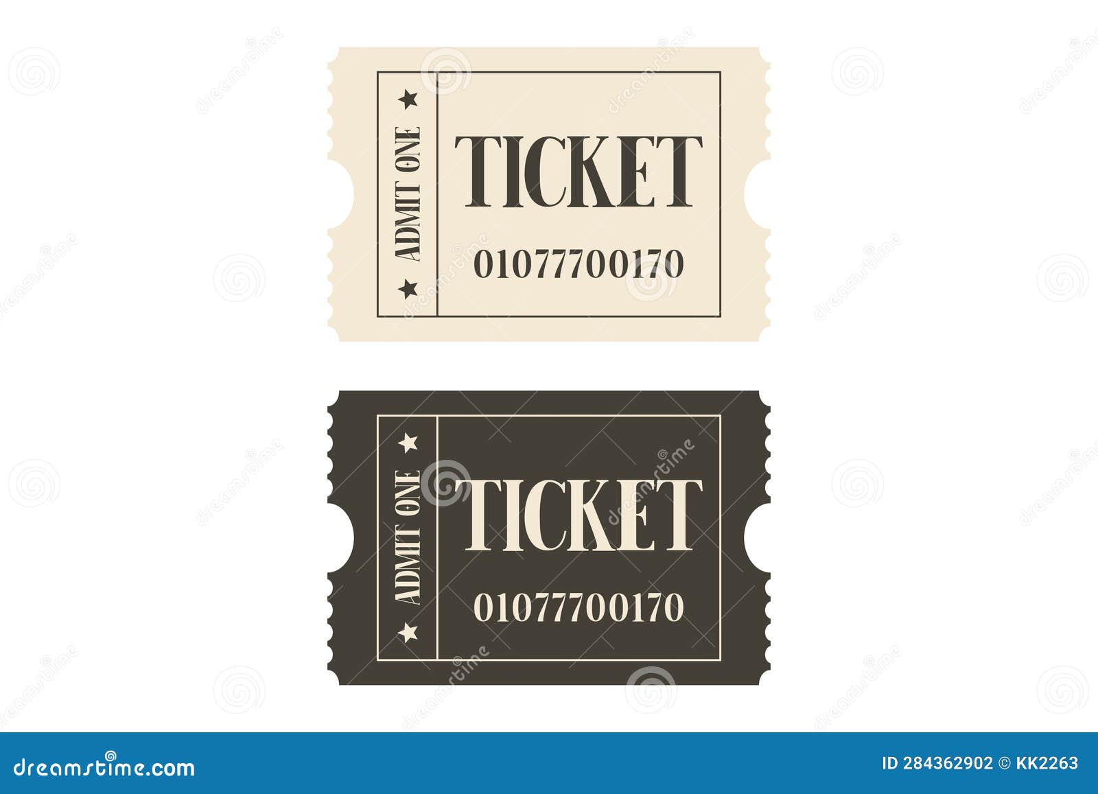 Set of White and Black Tickets Stock Vector - Illustration of vector ...