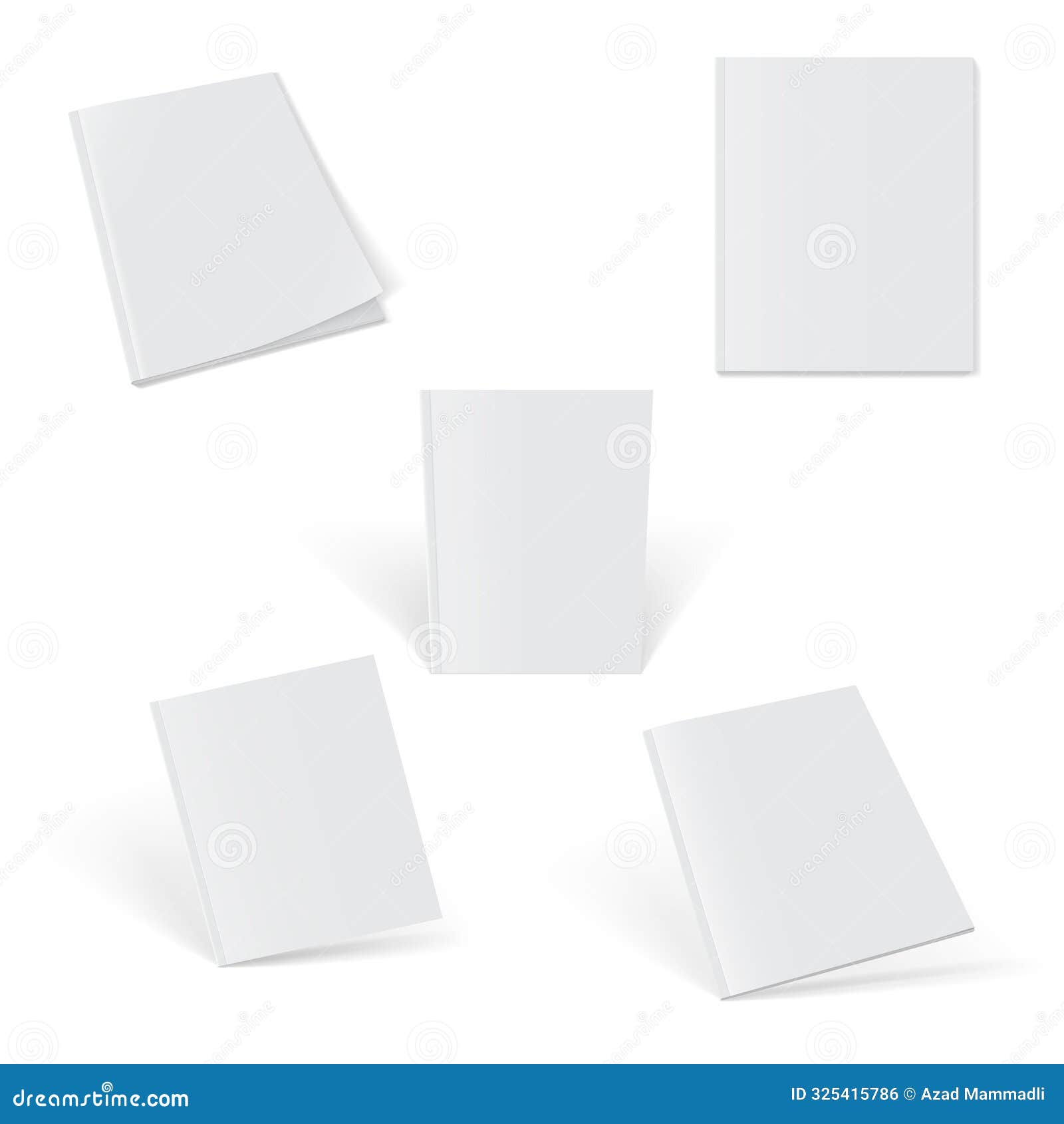 Set of White Blank Books Arranged in a Circular Pattern. Vector Stock ...