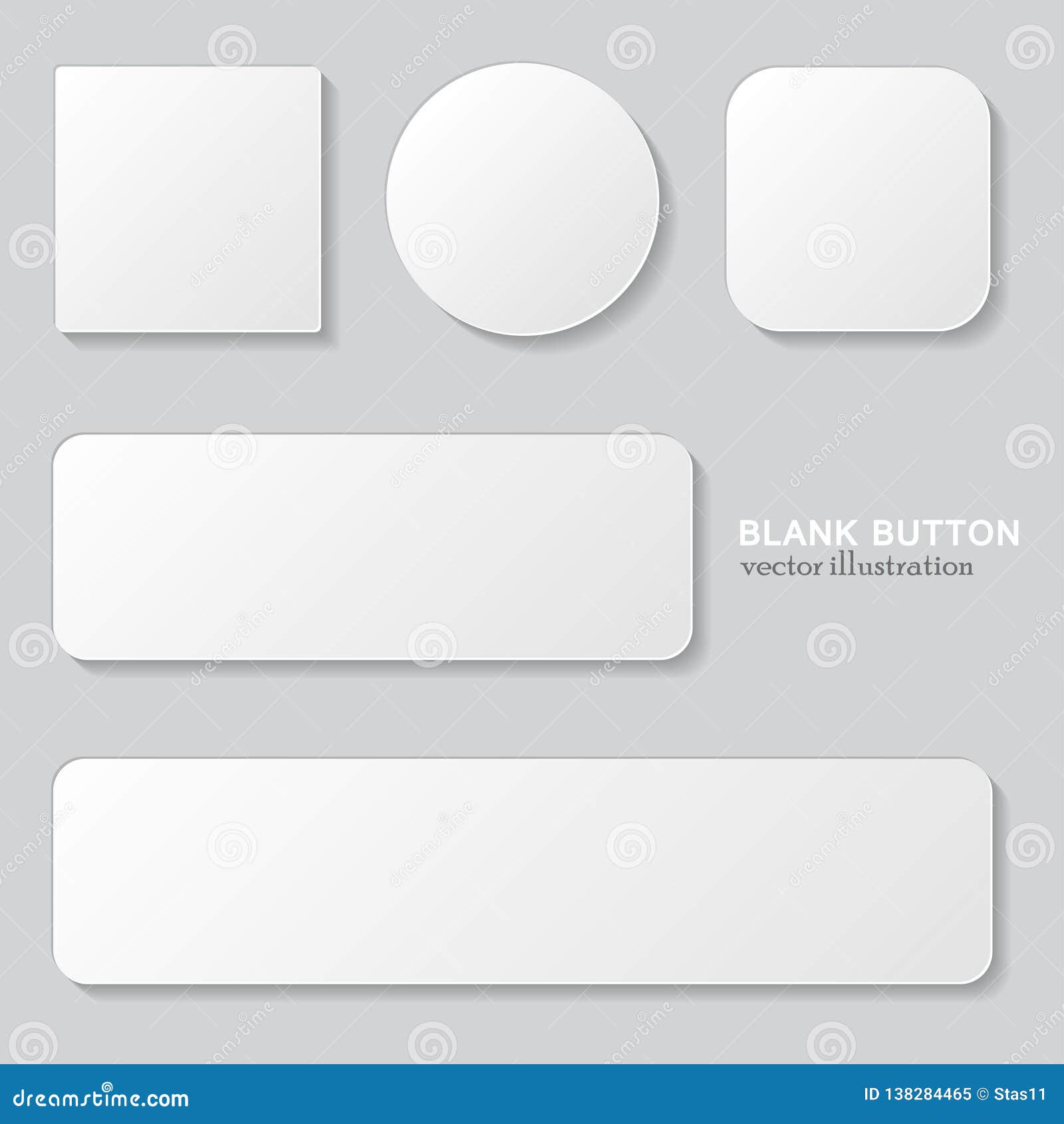Set of White Blank Button. Round, Square Rounded Buttons Stock Vector ... Set of White Blank Button. Round, Square Rounded Buttons Stock Vector ...