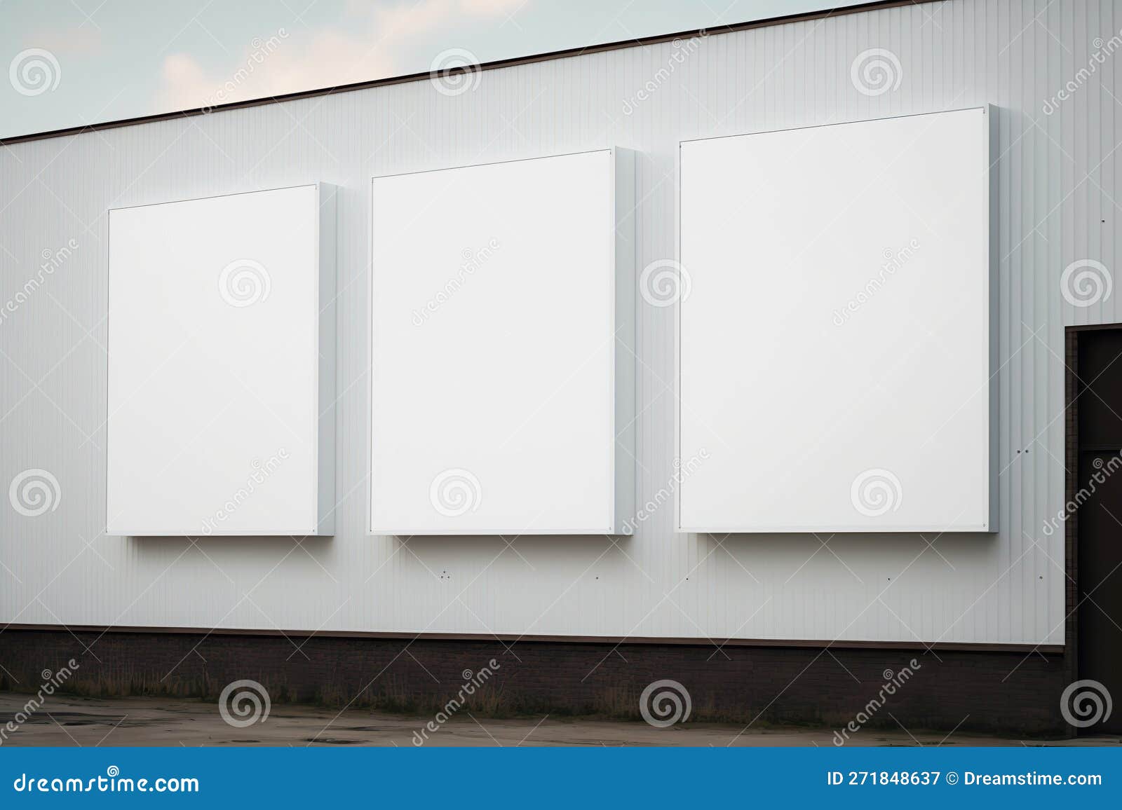 Set of White Blank Neon Box Mockup on the Wall, Generative AI Stock ...