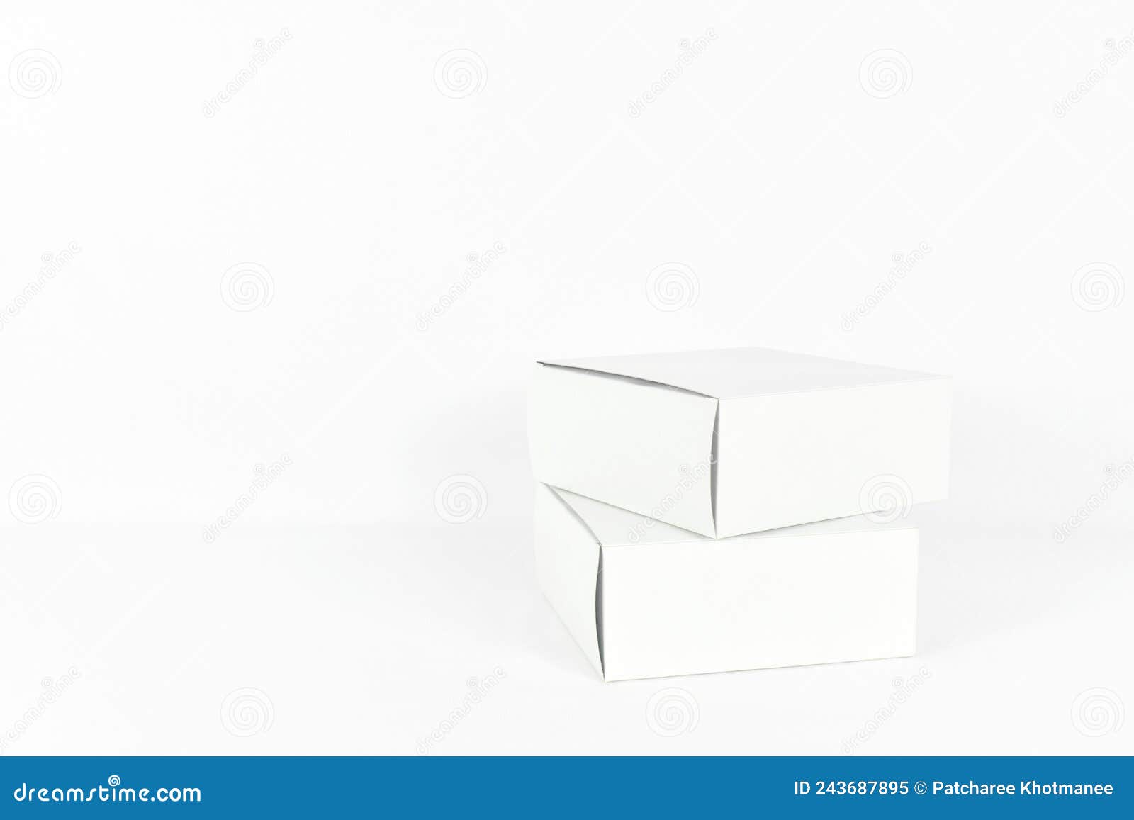 Set of White Box Tall Shape Product Packaging in Side View and Front ...
