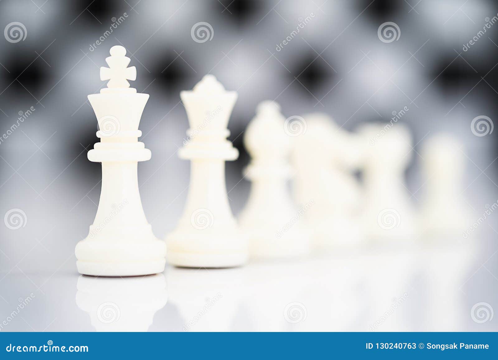 Set of White Chess Pieces on White Background Stock Image - Image of ...