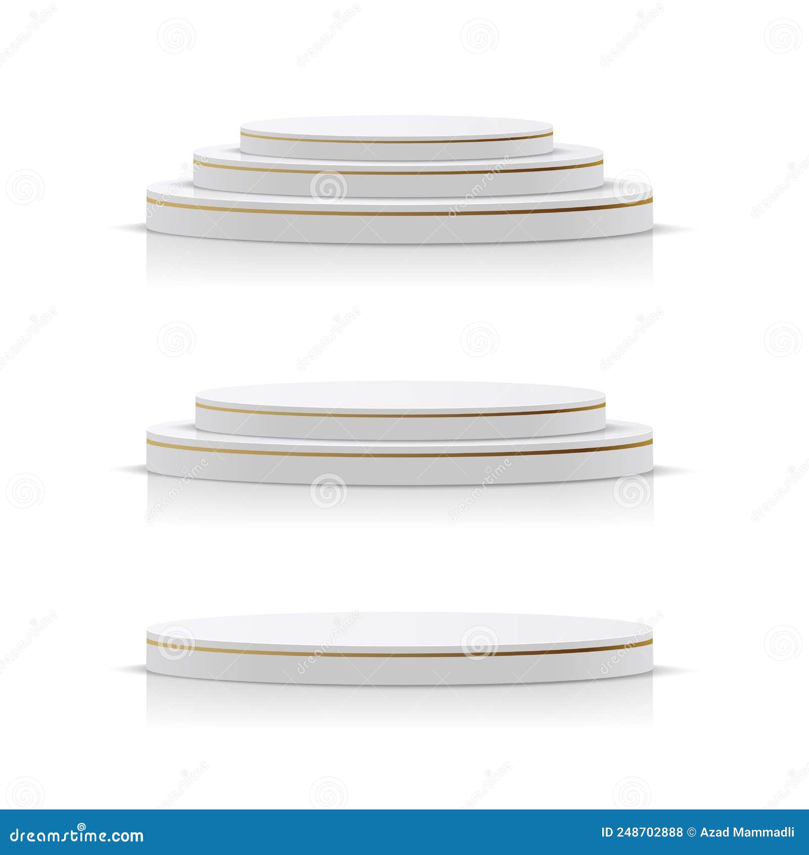 Set of White Circle Podiums for Your Presentation. Vector Stock Vector ...