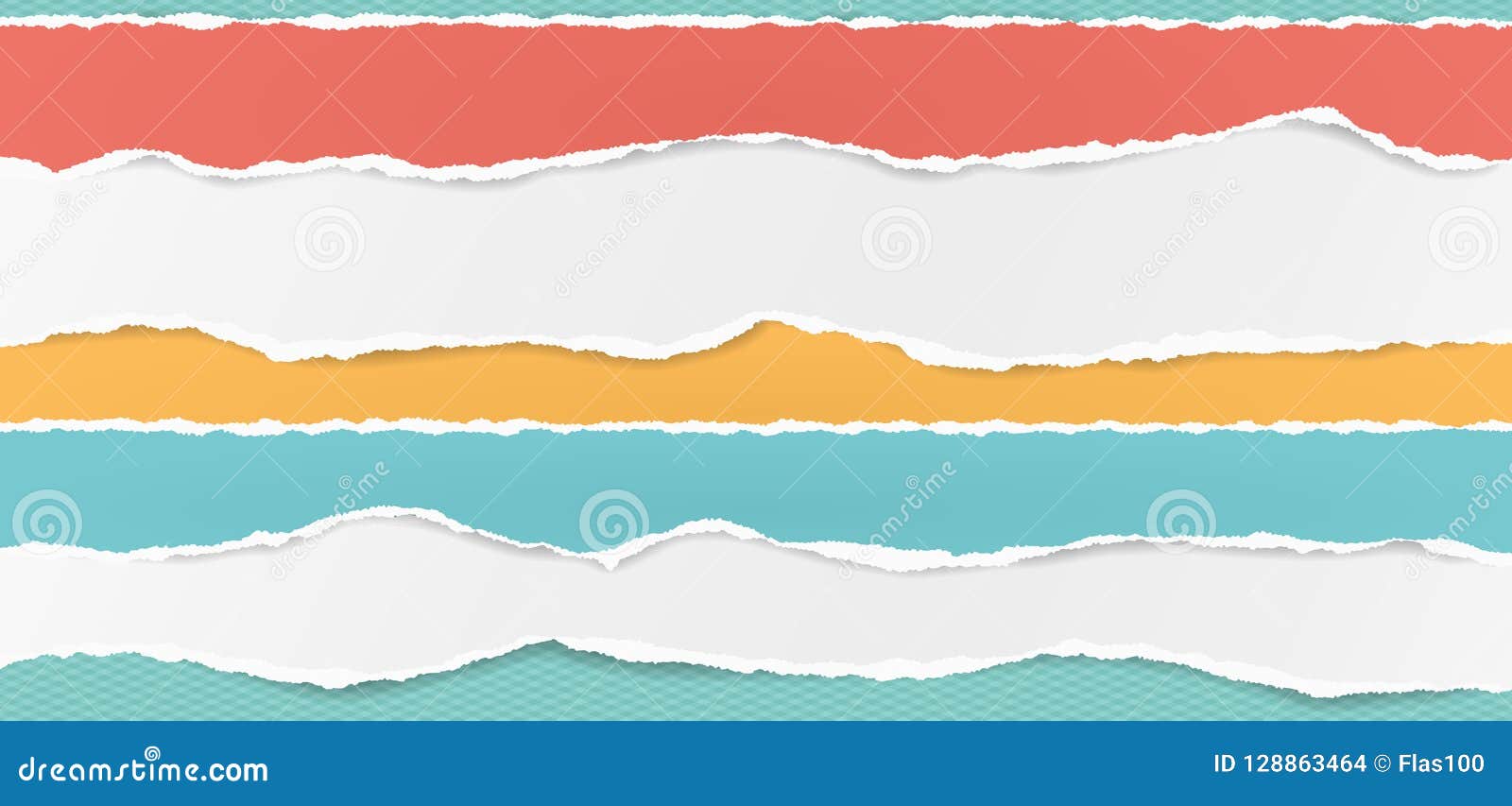 Ripped Paper Texture. Torn Paper Edges Background. White Paper. Cartoon ...