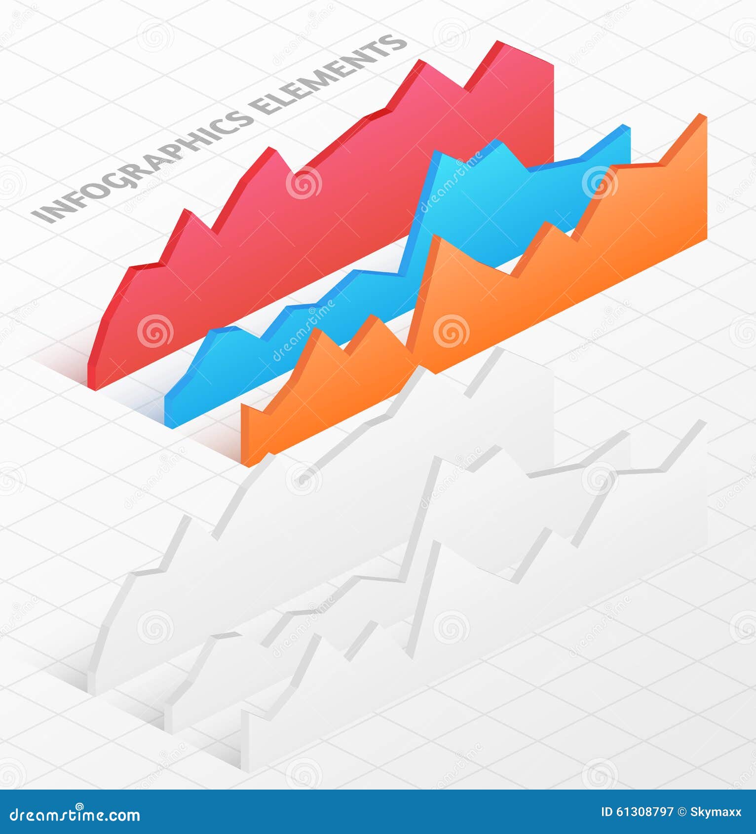 Set of White and Colorful Isometric Graphs Stock Vector - Illustration ...