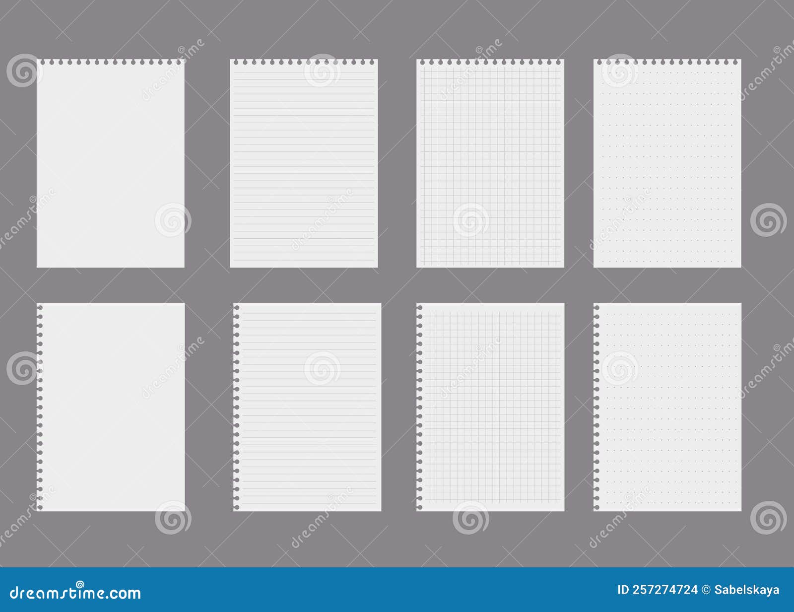 Set of White Different Empty Notebook Pages, Vector Illustration Stock ...