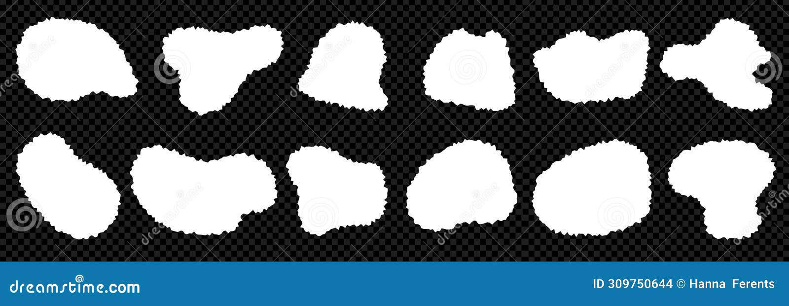 Set of White Edge Paper. Torn Shapes of Square and Frames. Vector ...