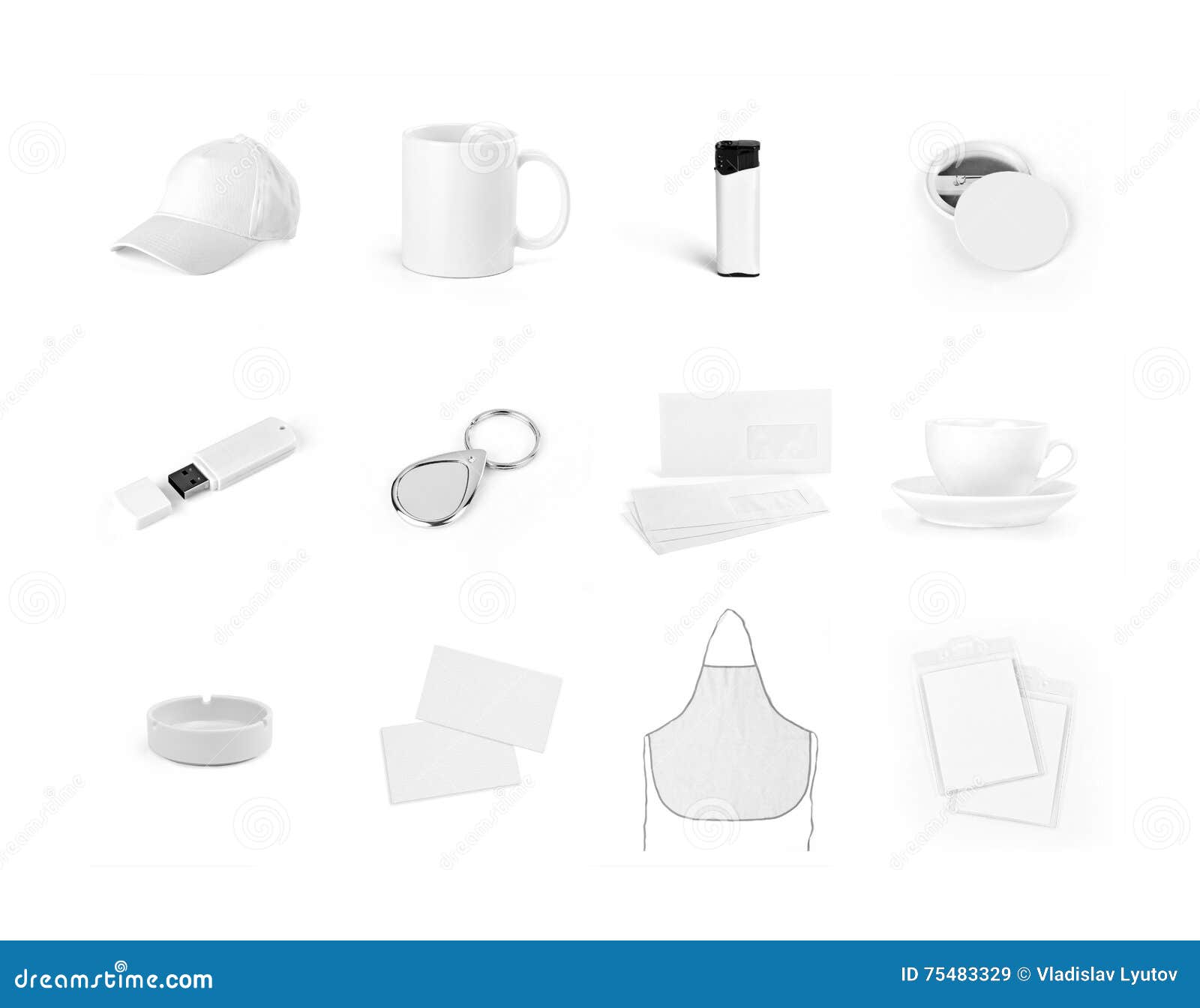 Set of White Elements for Corporate Identity Design Stock Image - Image ...