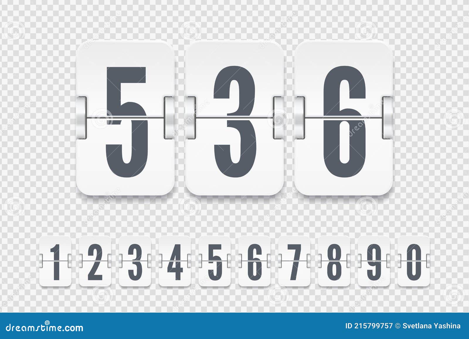 Set Of Flip Score Board Numbers With Shadows For Countdown Timer Or ...