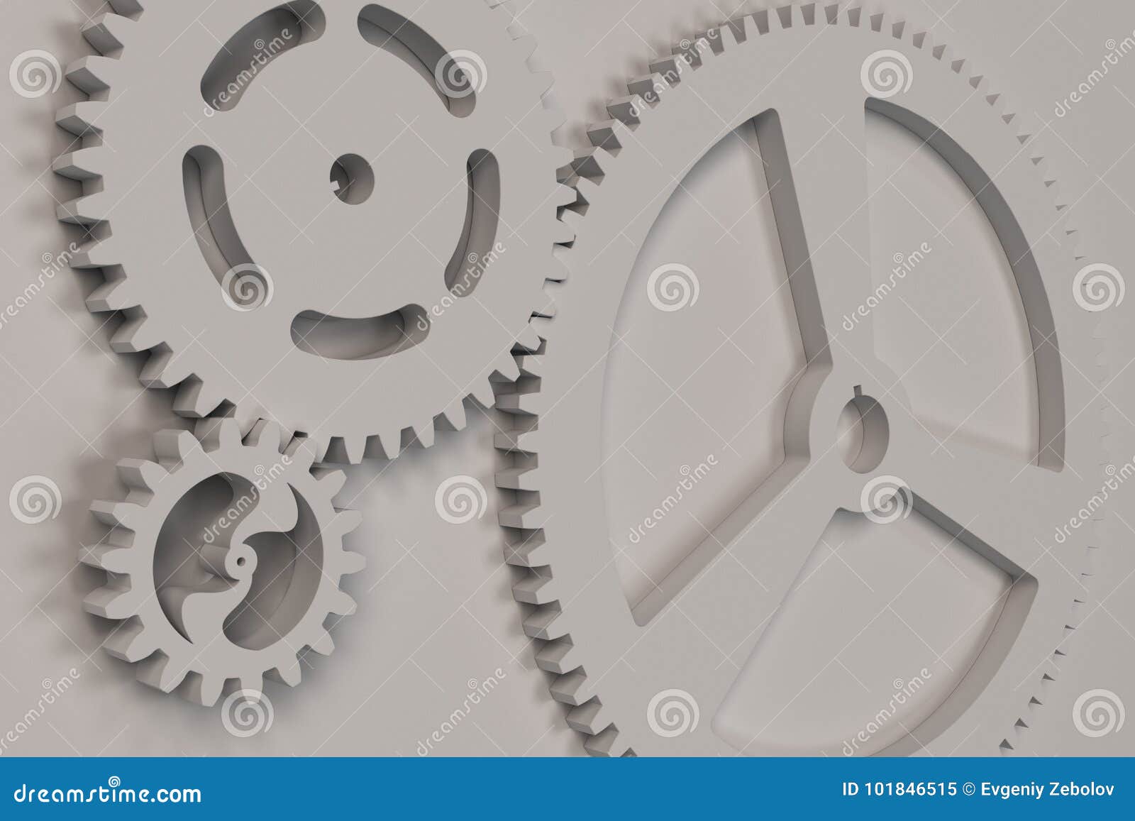 Set of White Gears and Cogs on White Background Stock Illustration ...