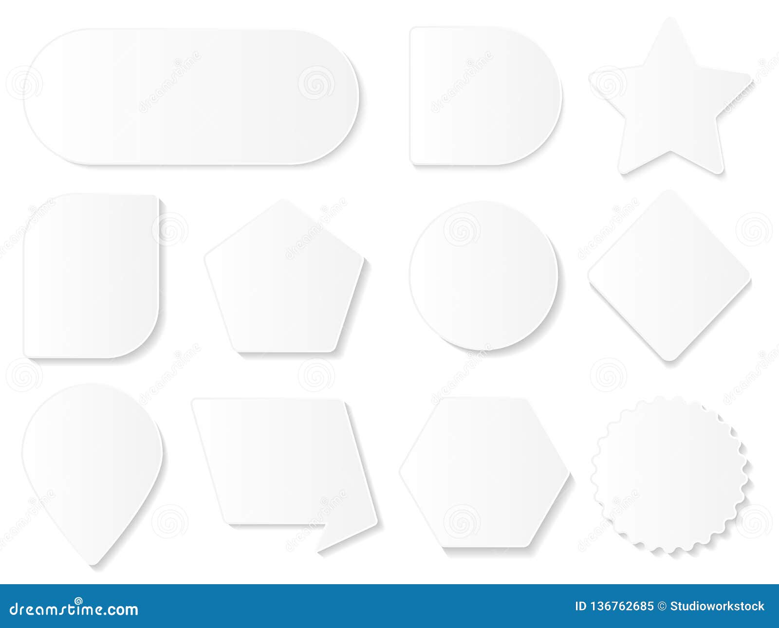 Set of White Geometric Shapes Stock Vector - Illustration of geometric ...