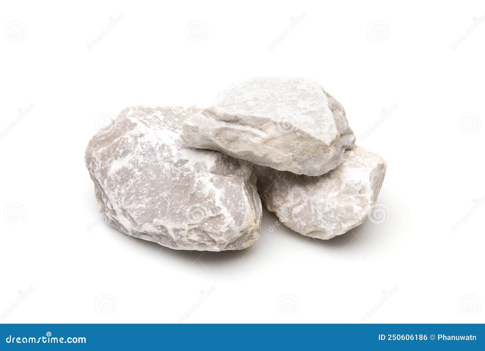 Set White of Granite Rock Stones Isolated on White Background Stock ...