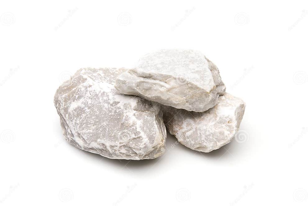 Set White of Granite Rock Stones Isolated on White Background Stock ...