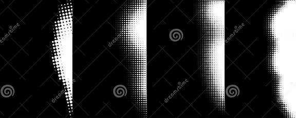 Set of White Halftone Gradient Wave Patterns. Wavy Backgrounds. Half ...