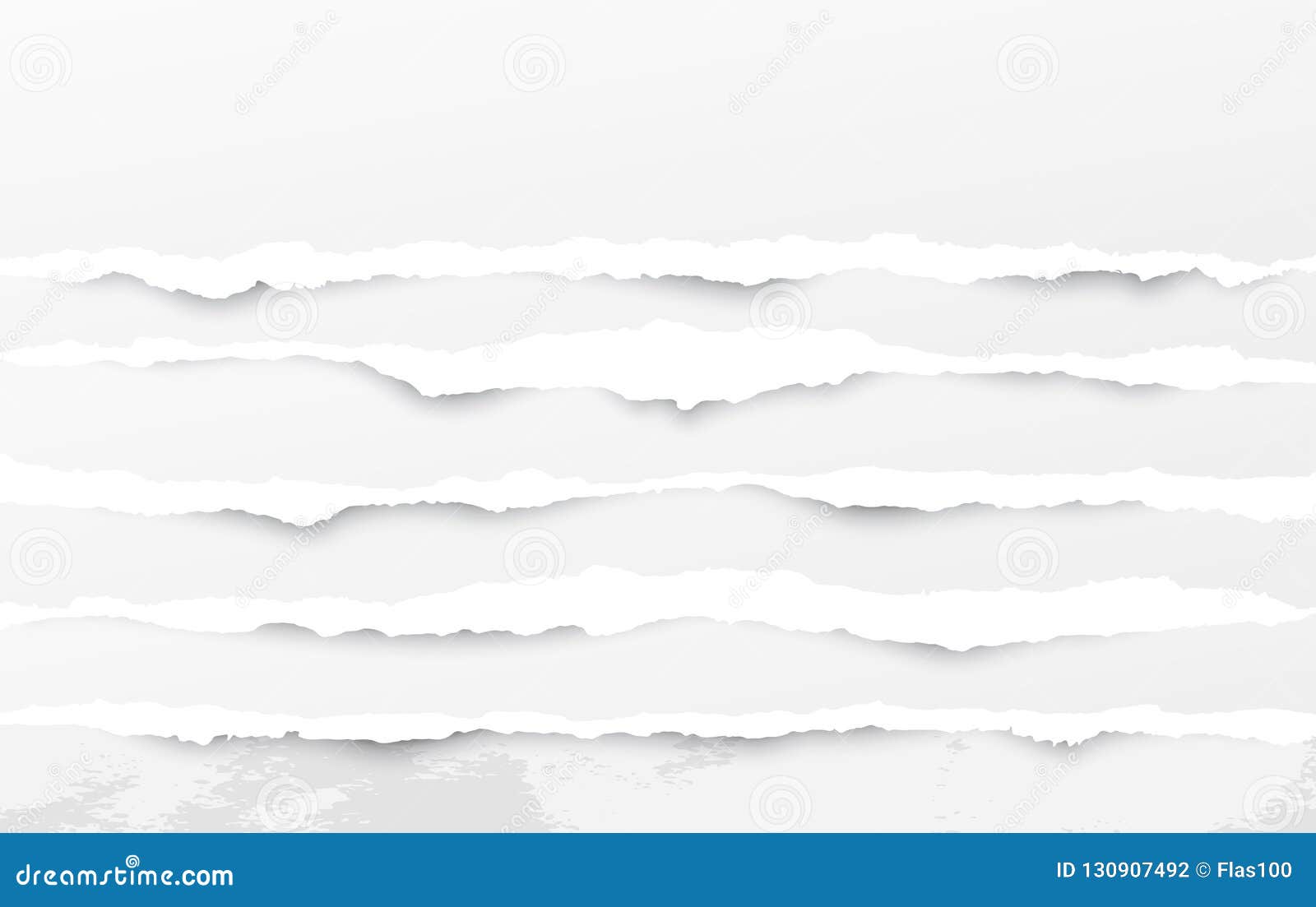 Set of White Horizontal Ripped Paper Strips, Torn Note Paper for Text ...