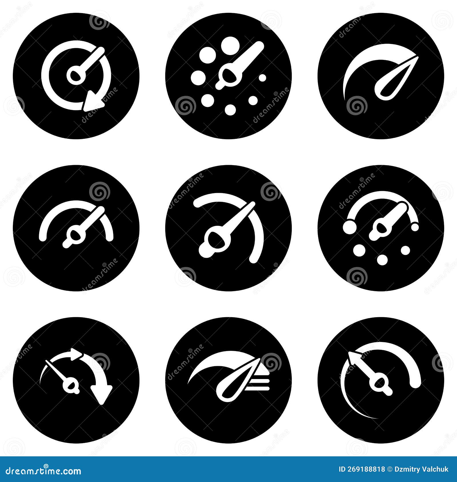 Set of White Icons Isolated Against a Black Background, on a Theme ...